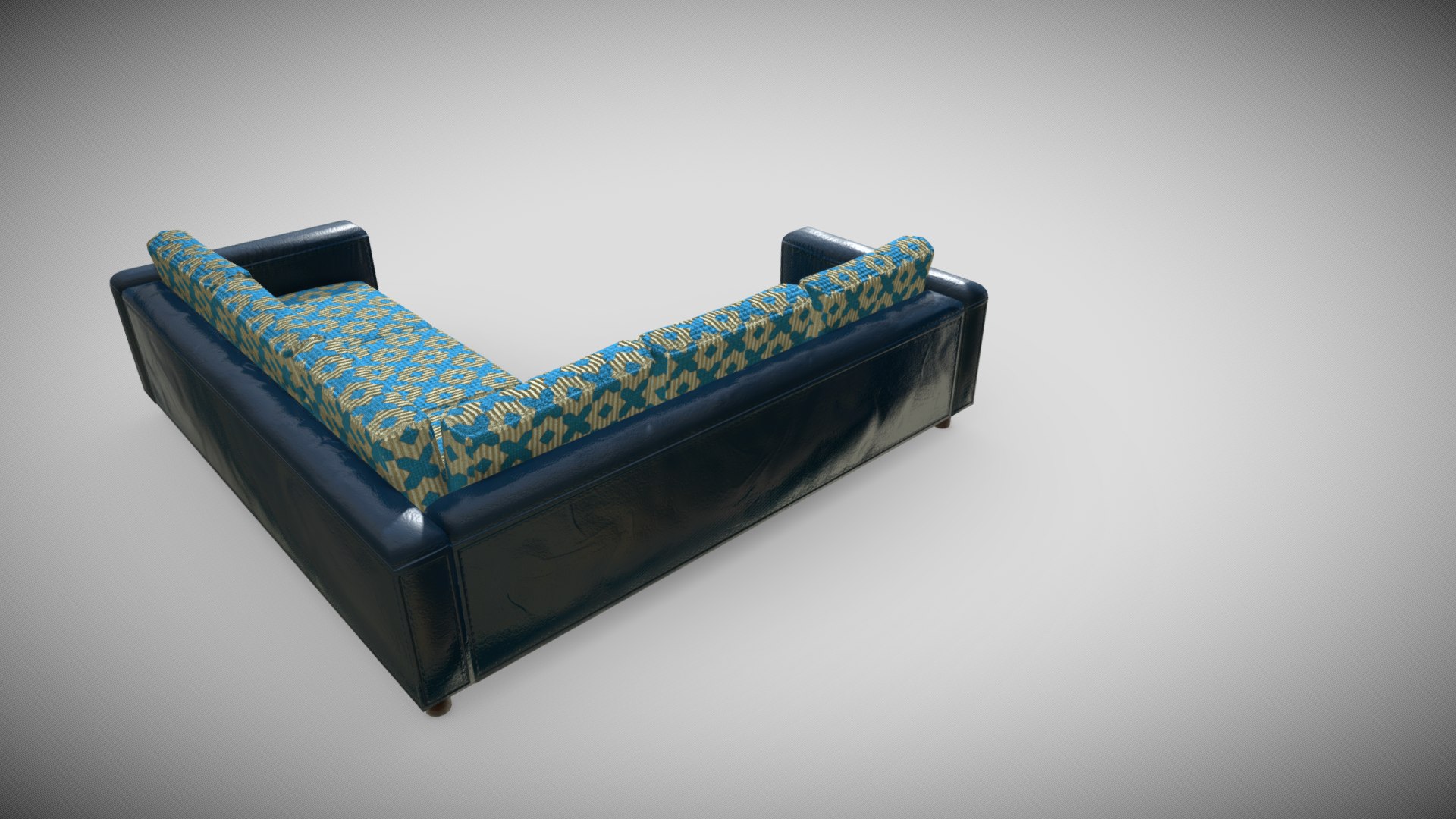 3D Angled Sofa Model - TurboSquid 2044710