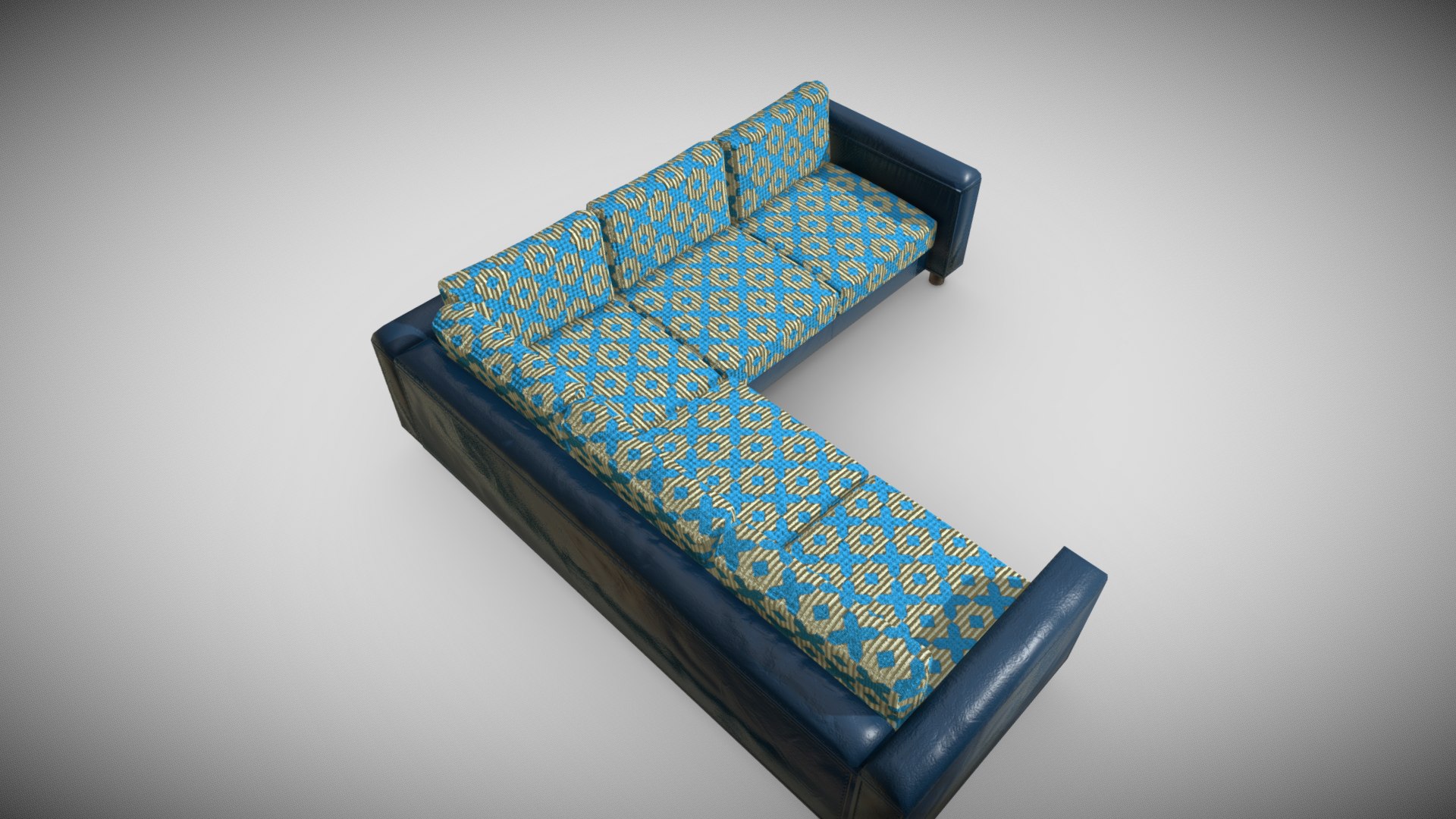 3D Angled Sofa Model - TurboSquid 2044710