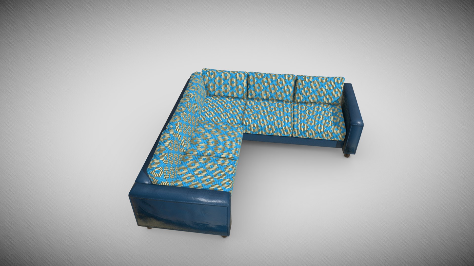 3D Angled Sofa Model - TurboSquid 2044710