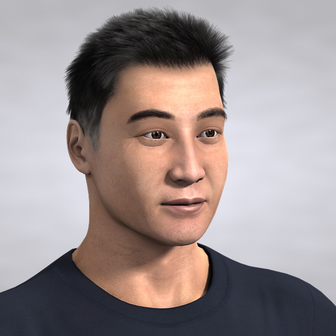 Rigged Dong Realistic Asian Man 3d Model