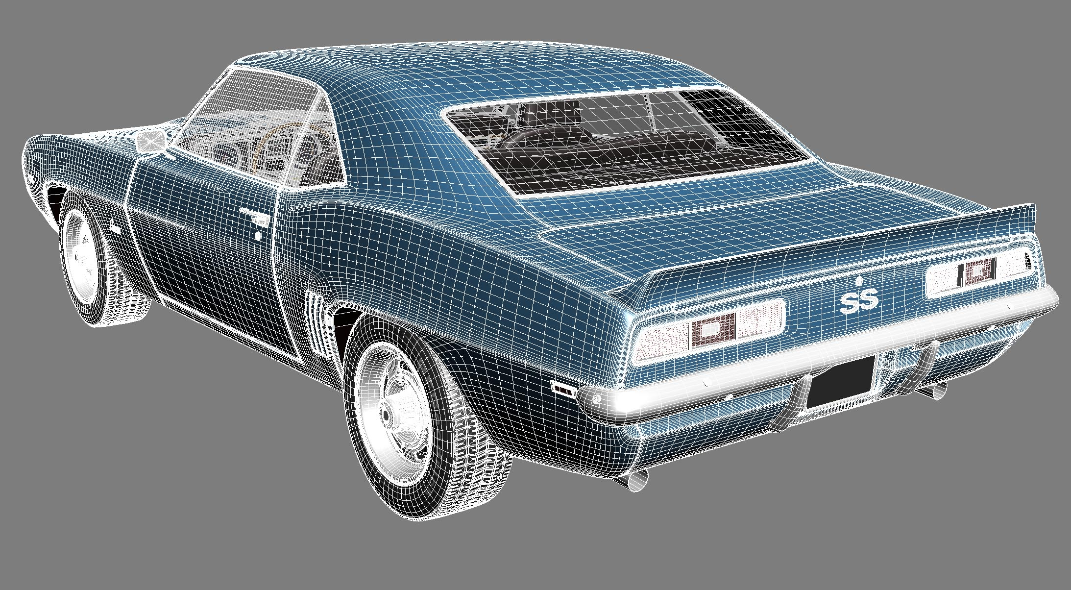 chevrolet camaro ss 1969 3d model