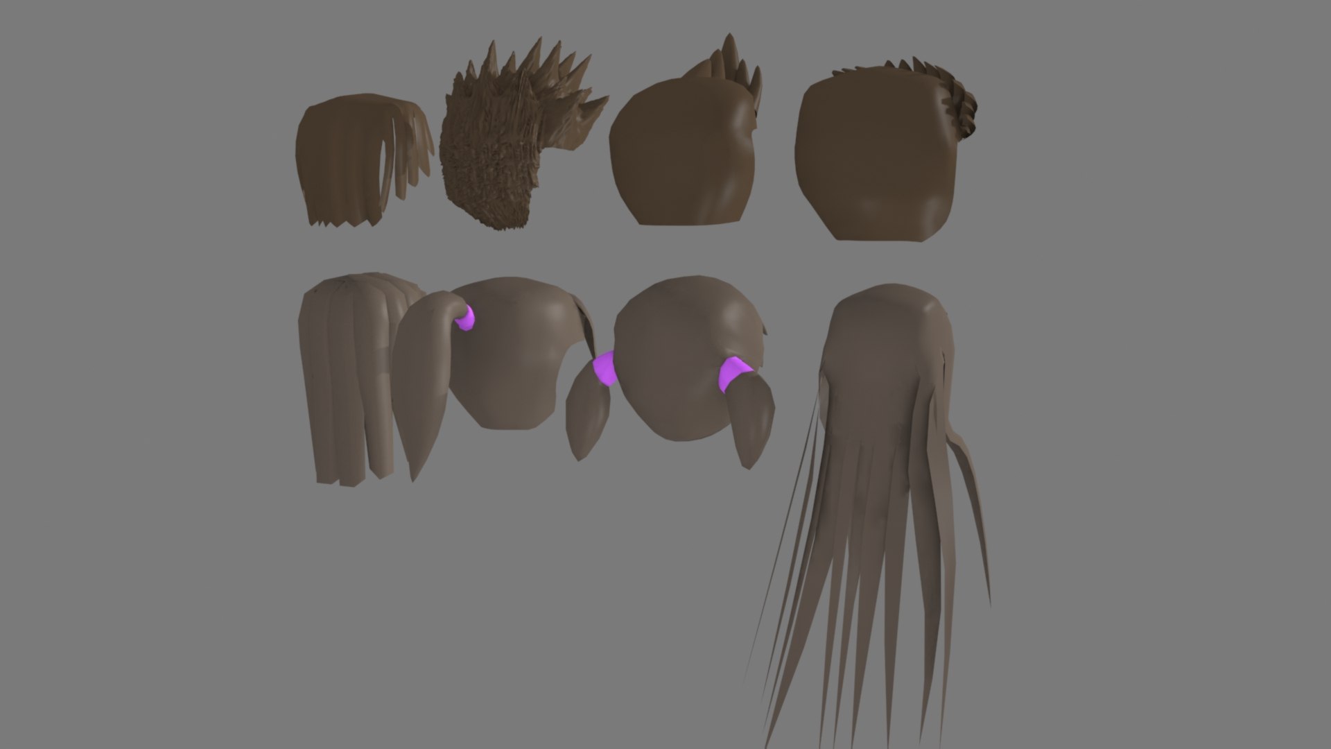 Cartoon Hair Style Collection 3D - TurboSquid 1820469