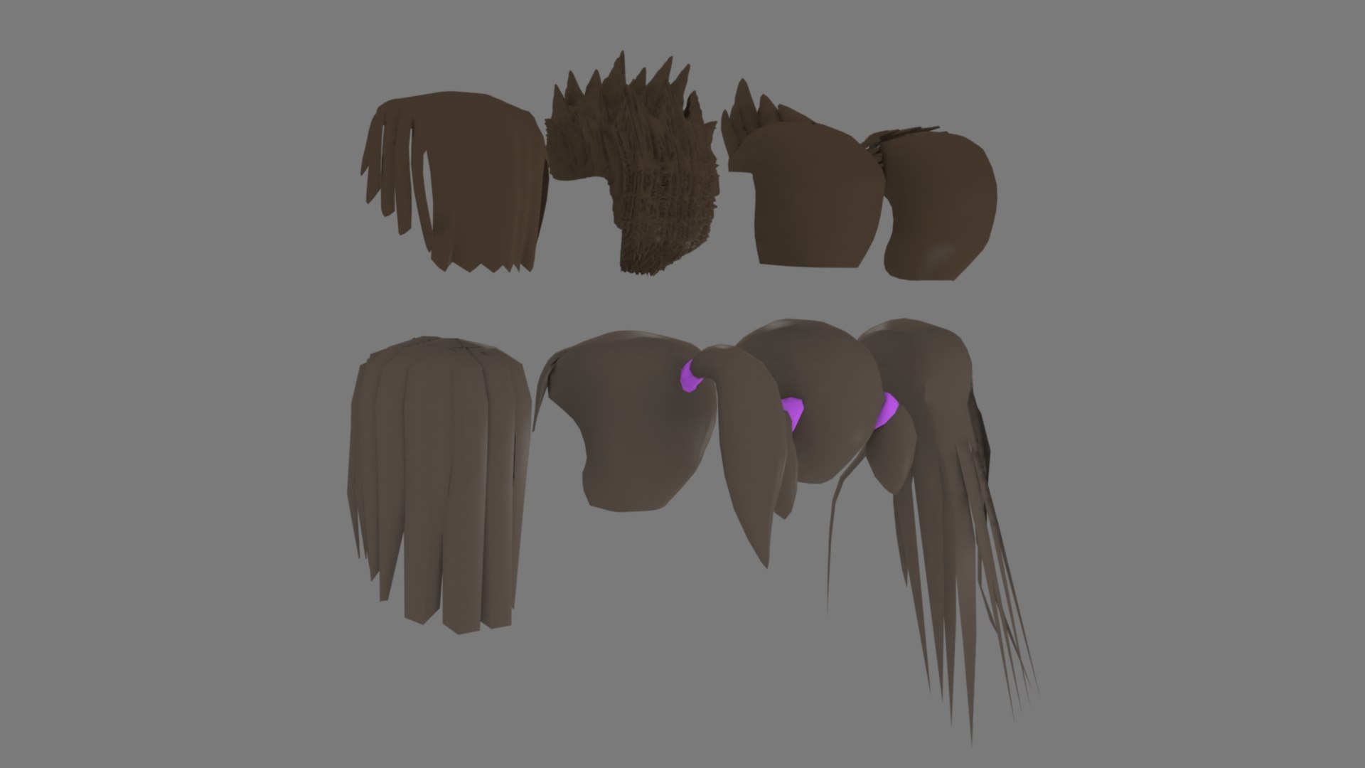 Cartoon Hair Style Collection 3D - TurboSquid 1820469