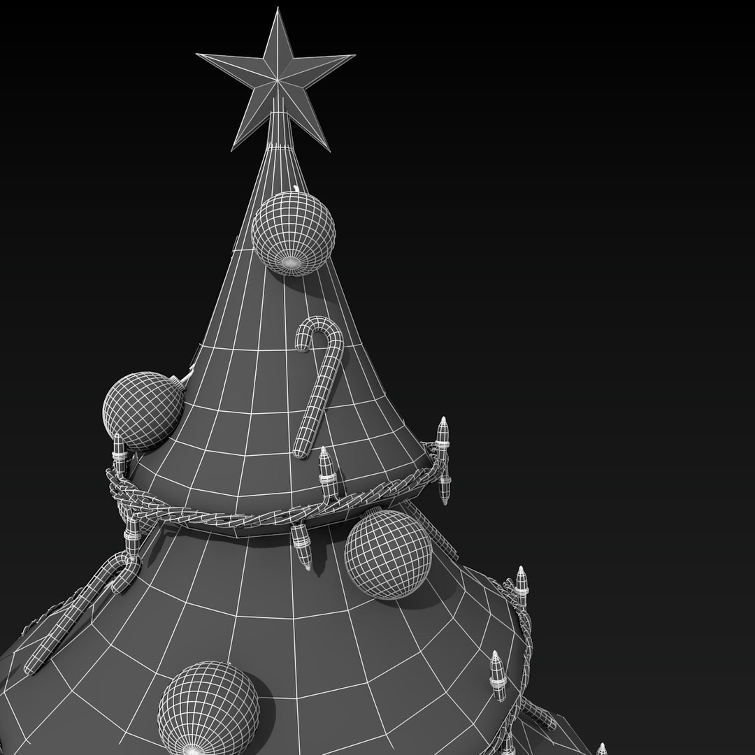 3d cartoon style christmas tree model