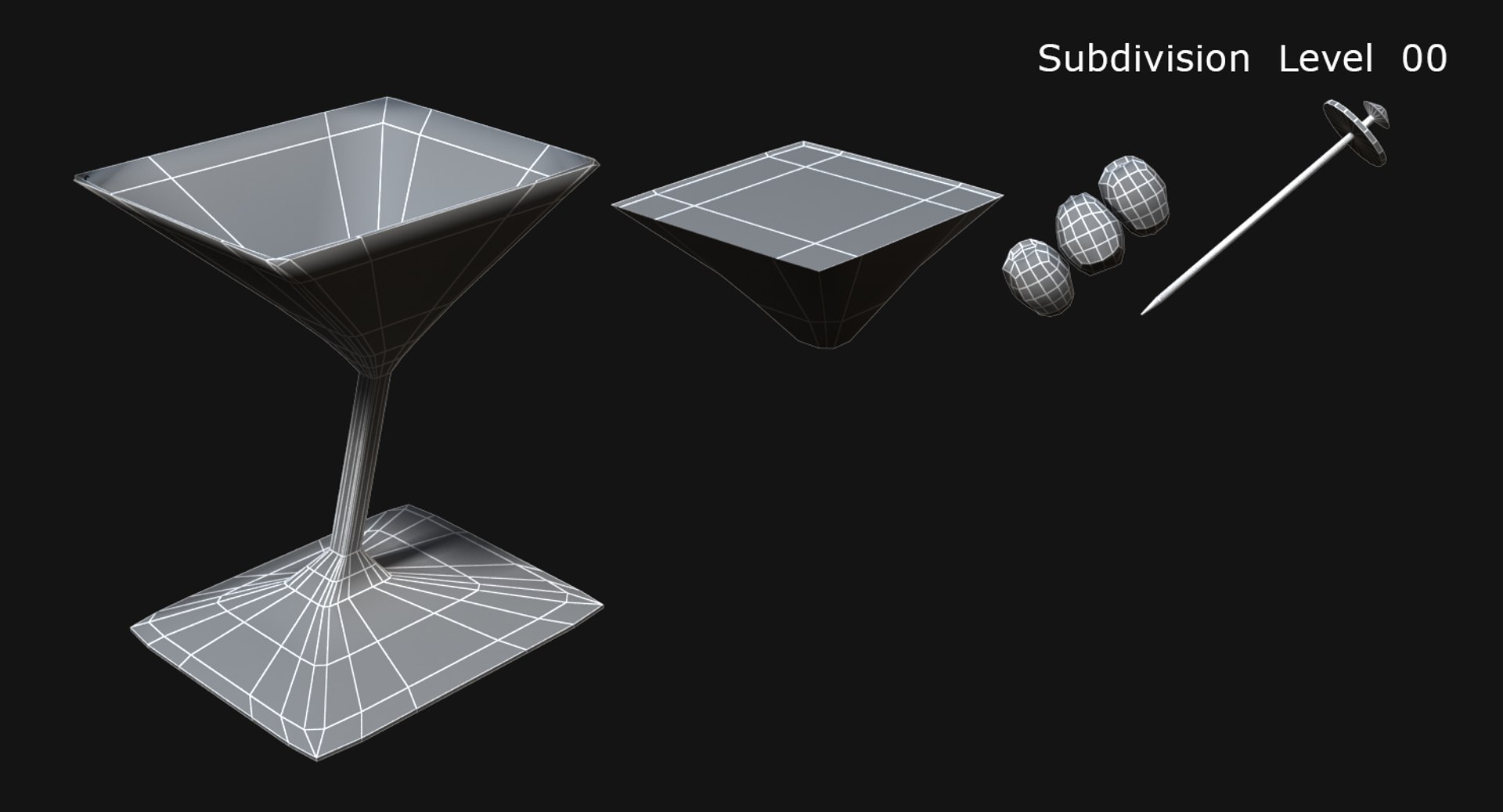 3d blue martini model