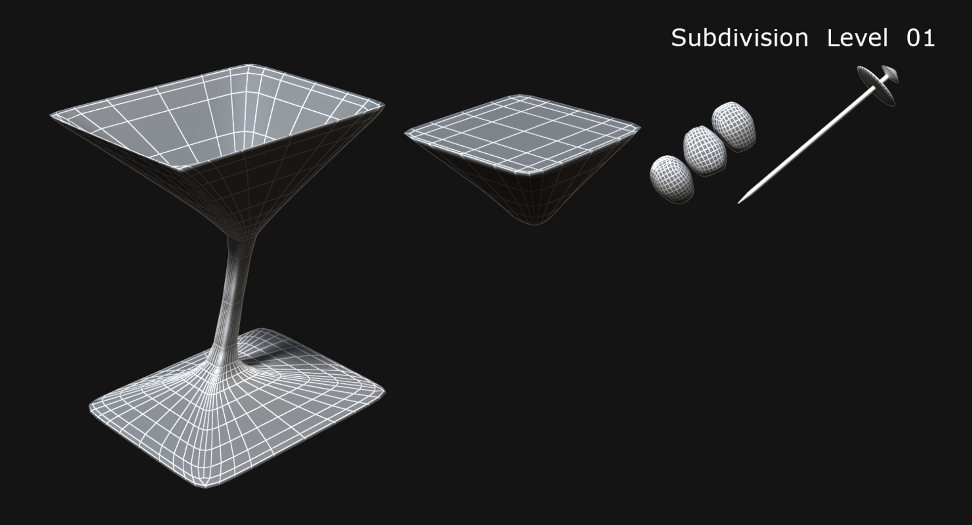 3d blue martini model