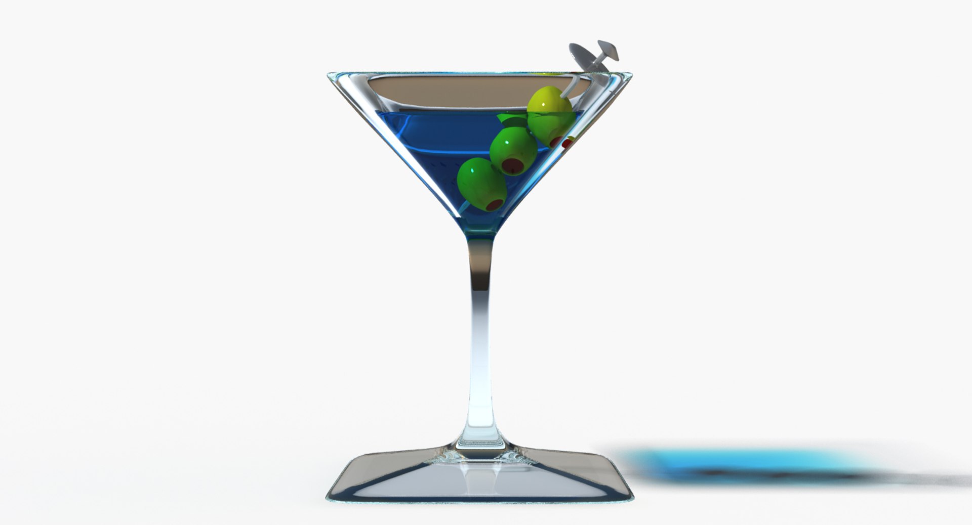 3d blue martini model