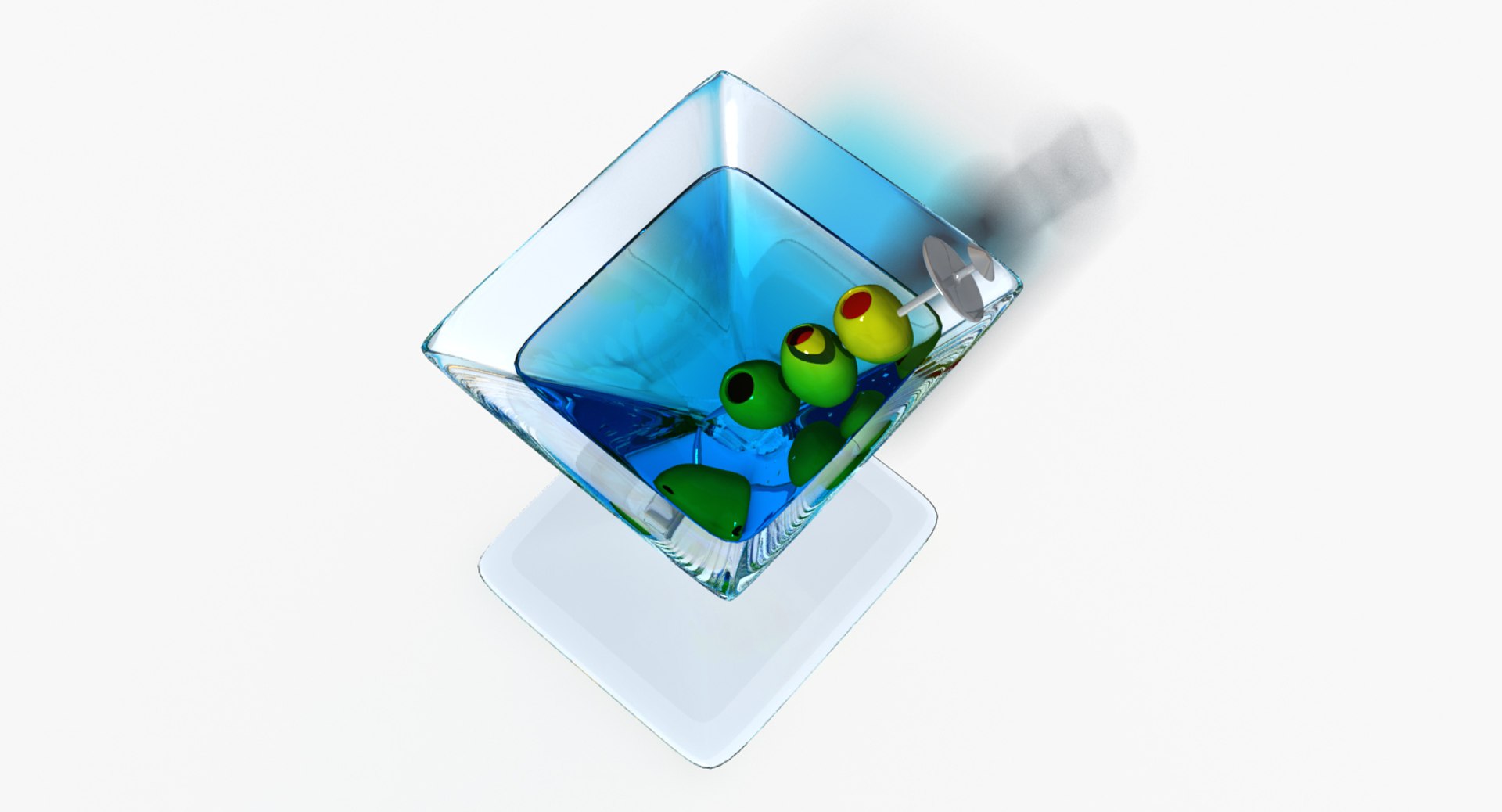 3d blue martini model