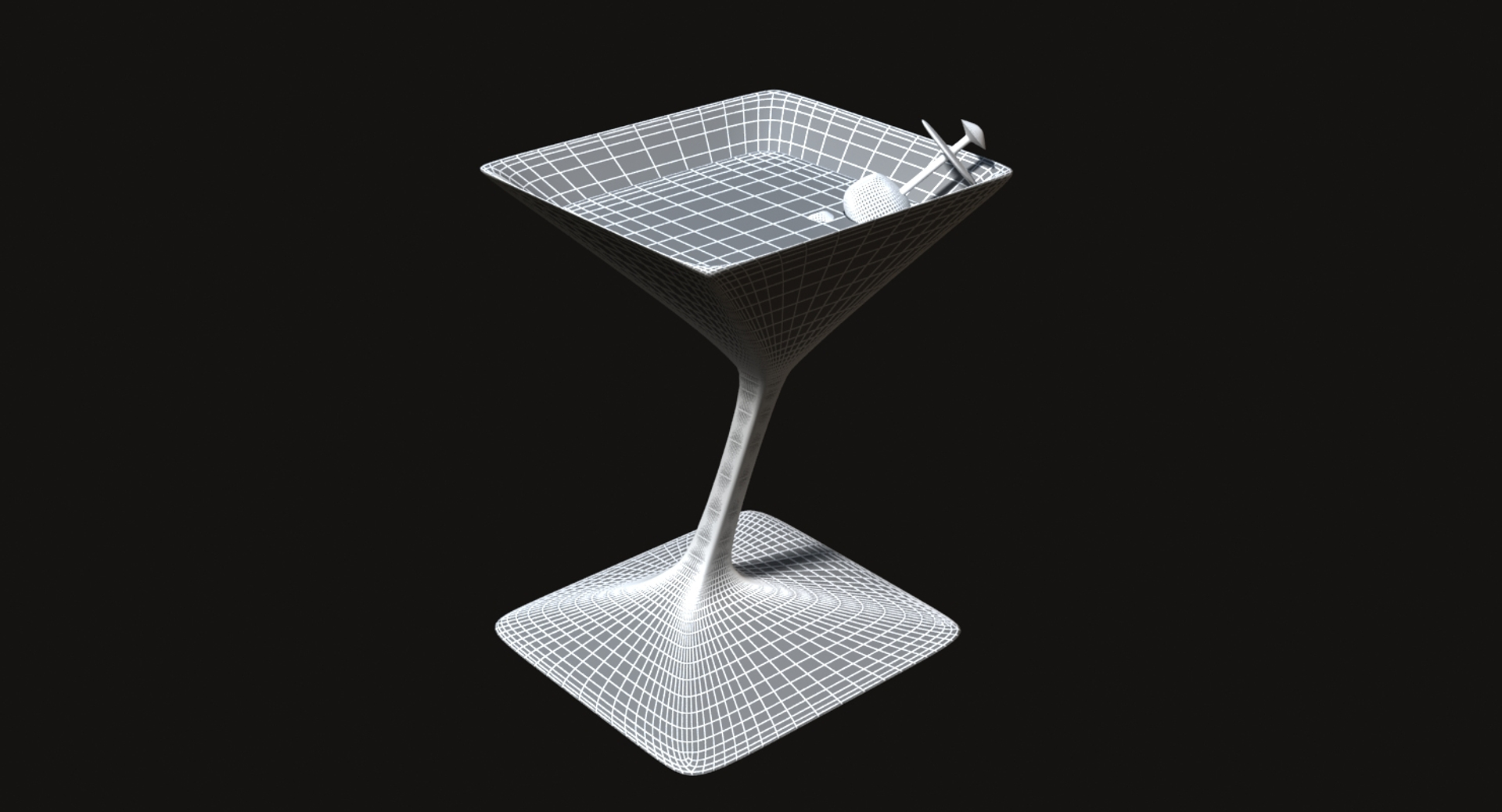 3d blue martini model