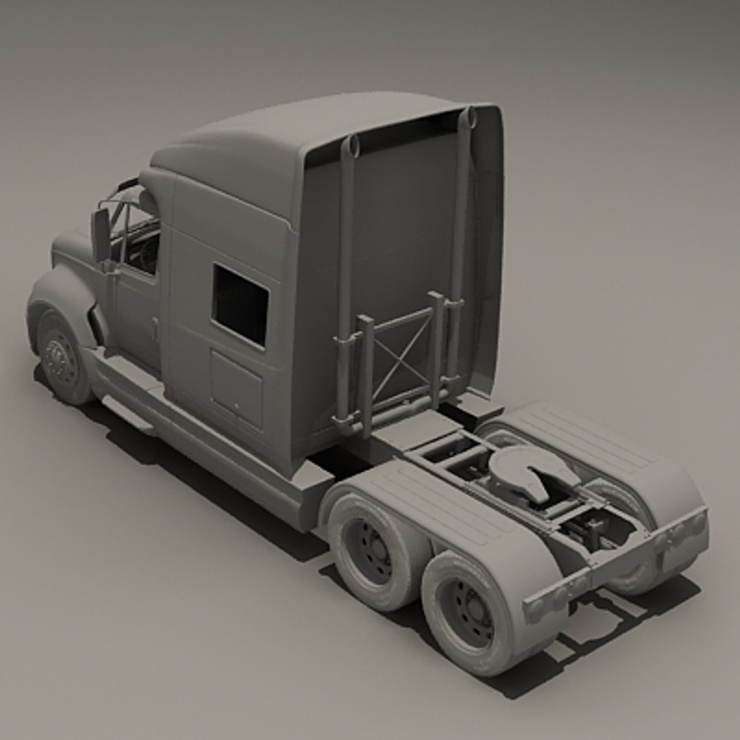heavy truck trailer 3d model