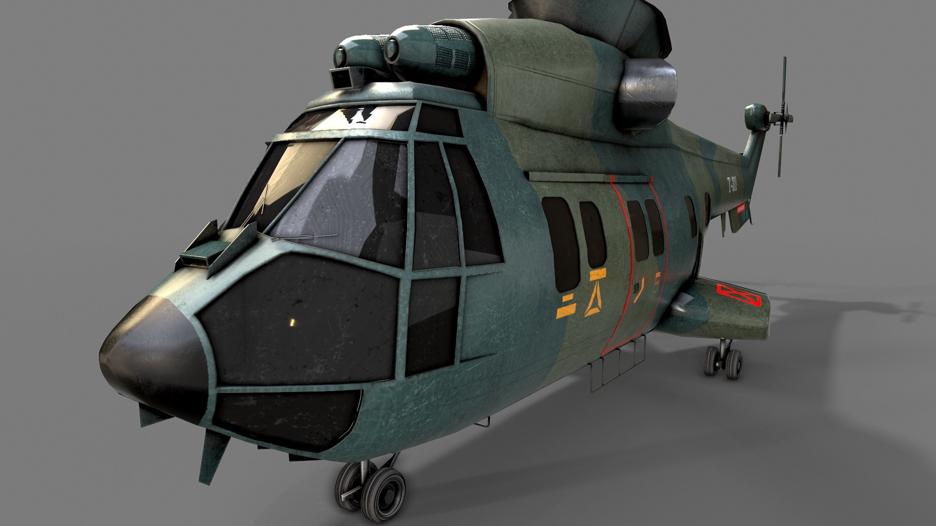 3D model Army Green Chopper - TurboSquid 1953394