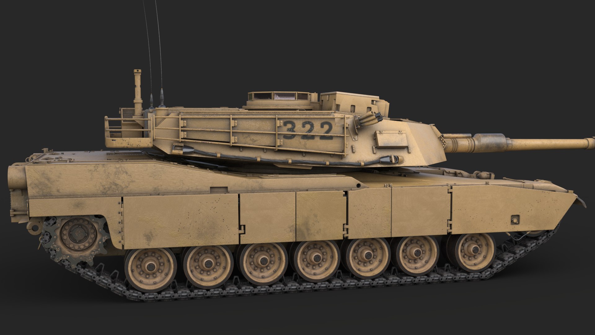 Tank M1 Abrams Model - TurboSquid 2365046