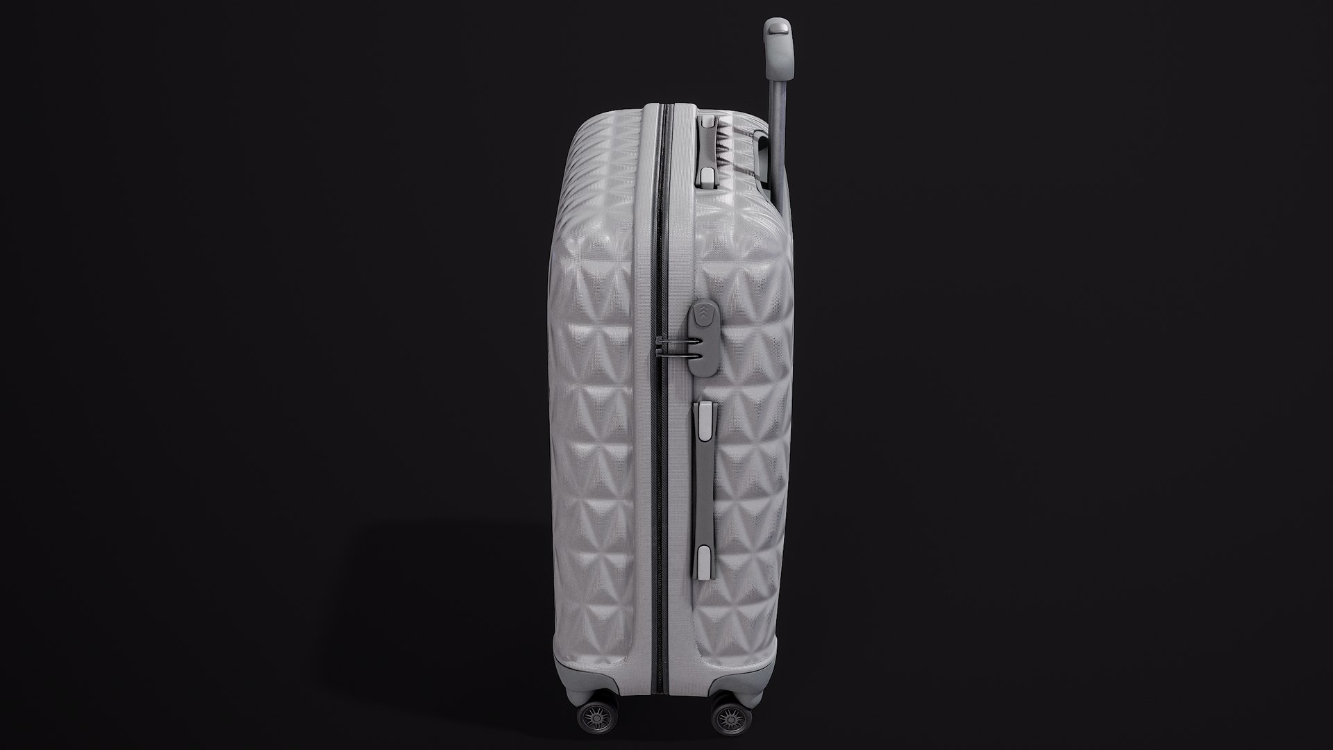 Travel Rolling Suitcase Grey PBR Model - TurboSquid 1789186