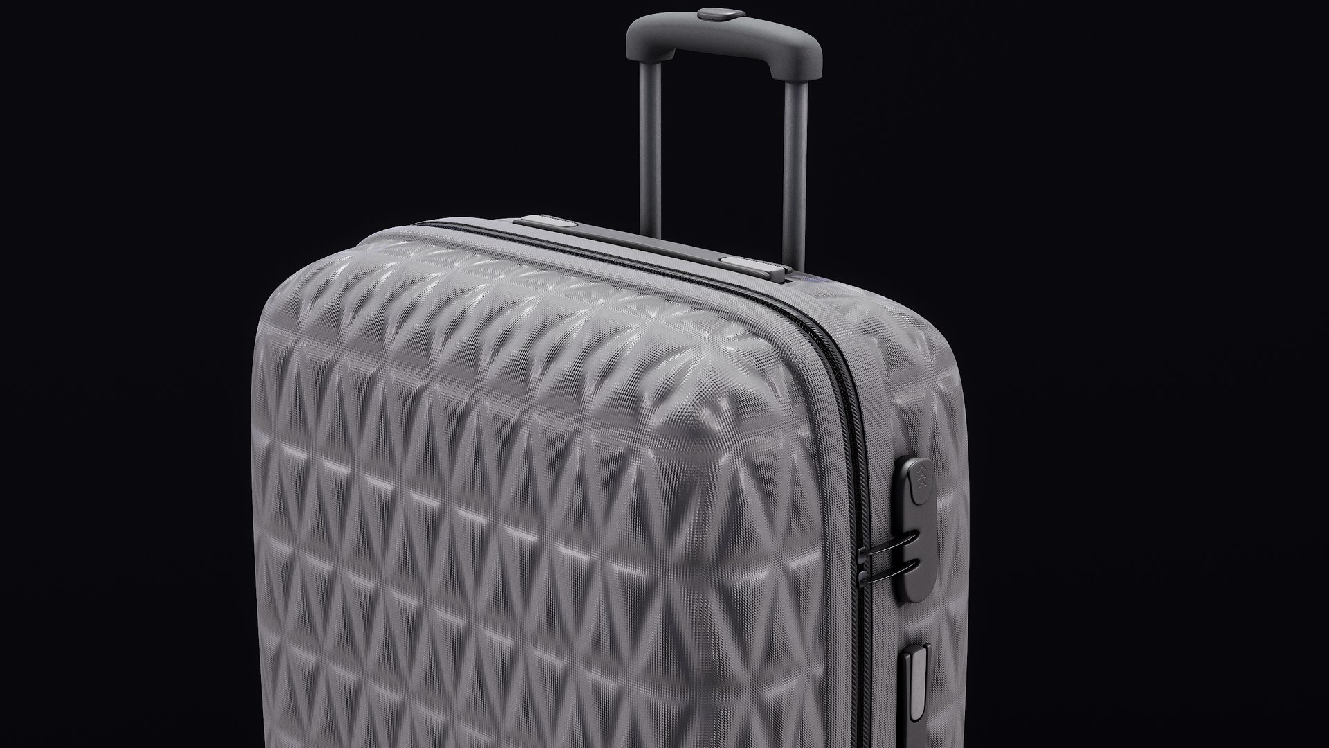 Travel Rolling Suitcase Grey PBR Model - TurboSquid 1789186