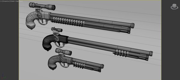 Pirate rifle pistol model - TurboSquid 1264621