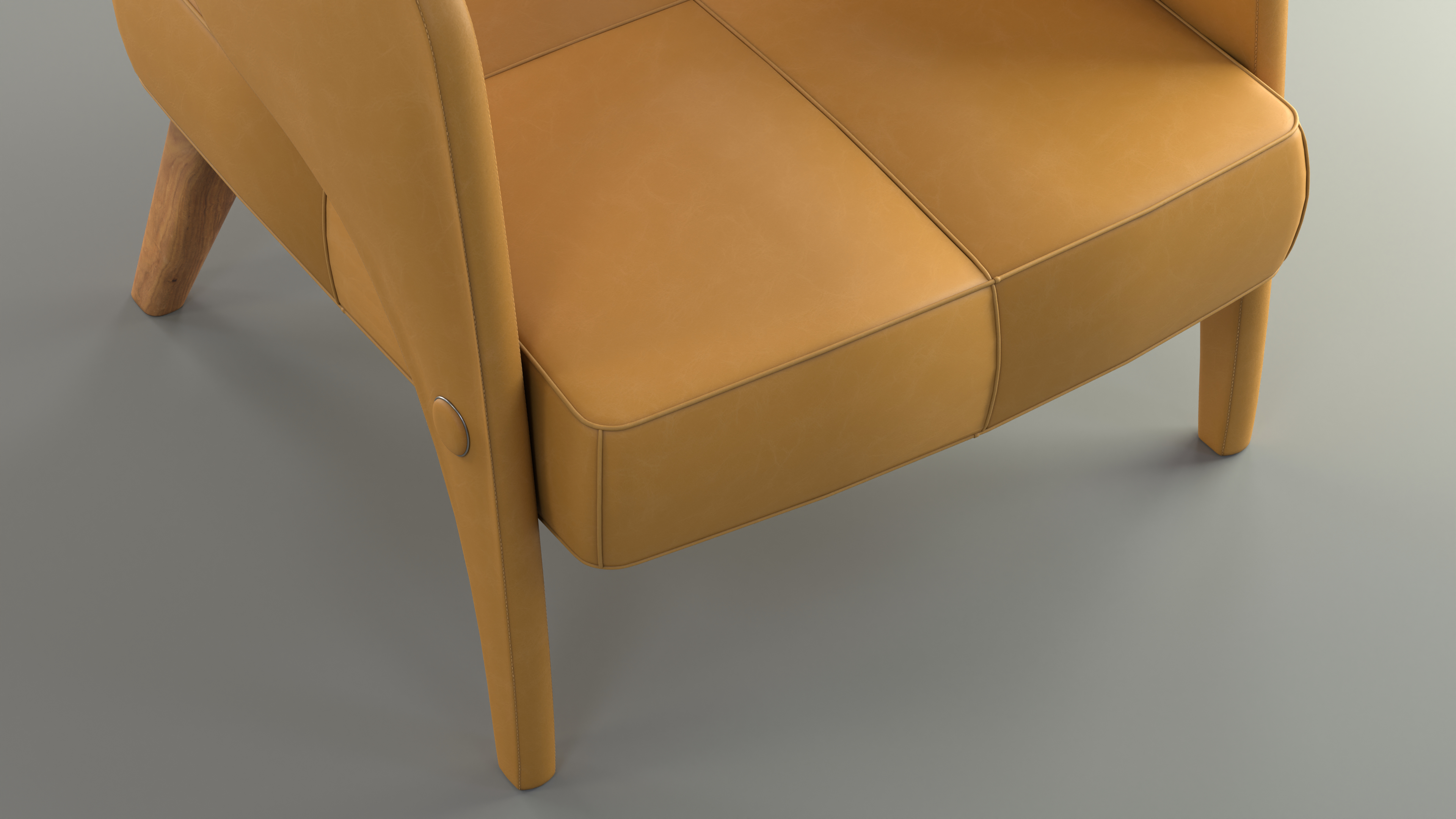3D Aesthetic yellow leather chair - TurboSquid 1985349
