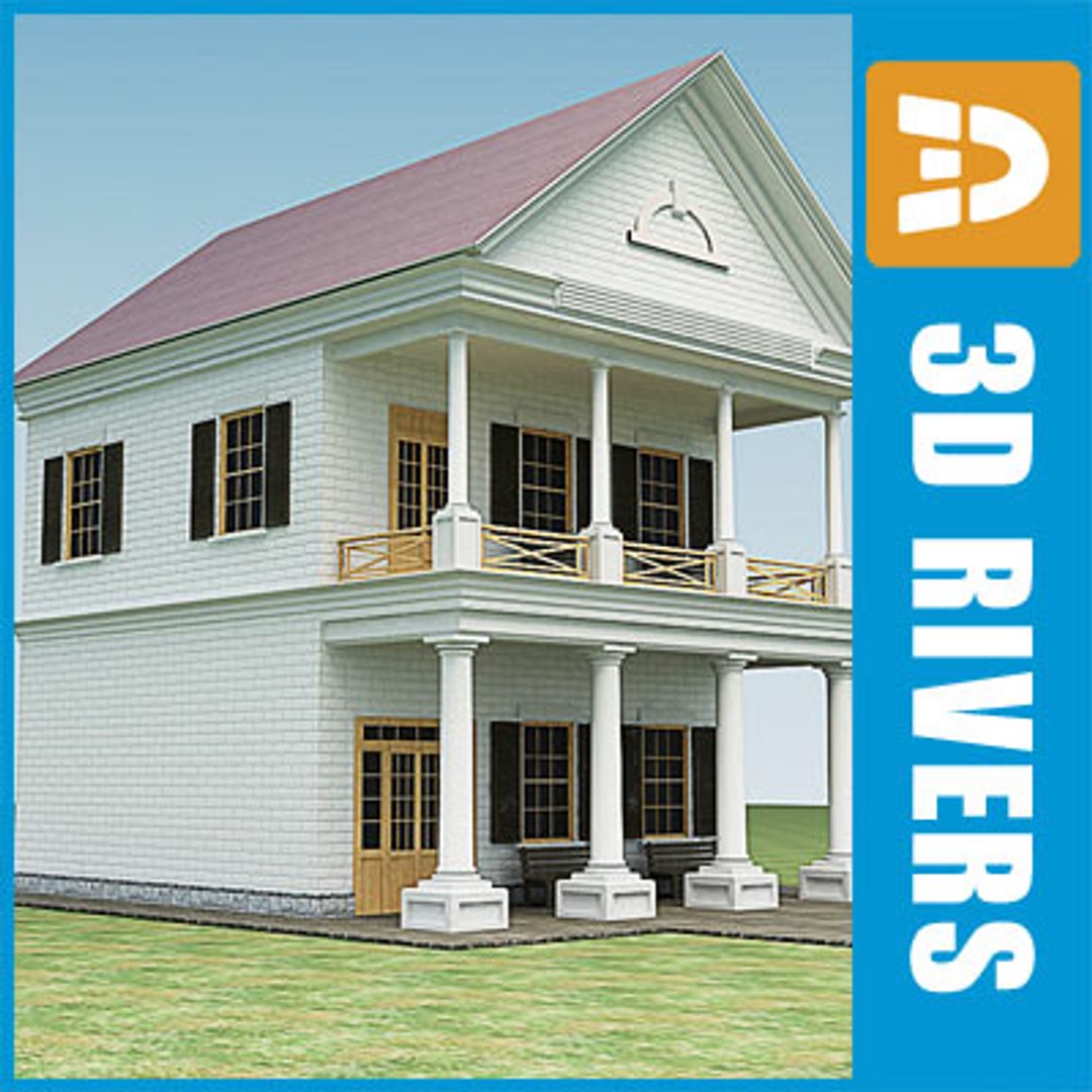 small town house building 3d model