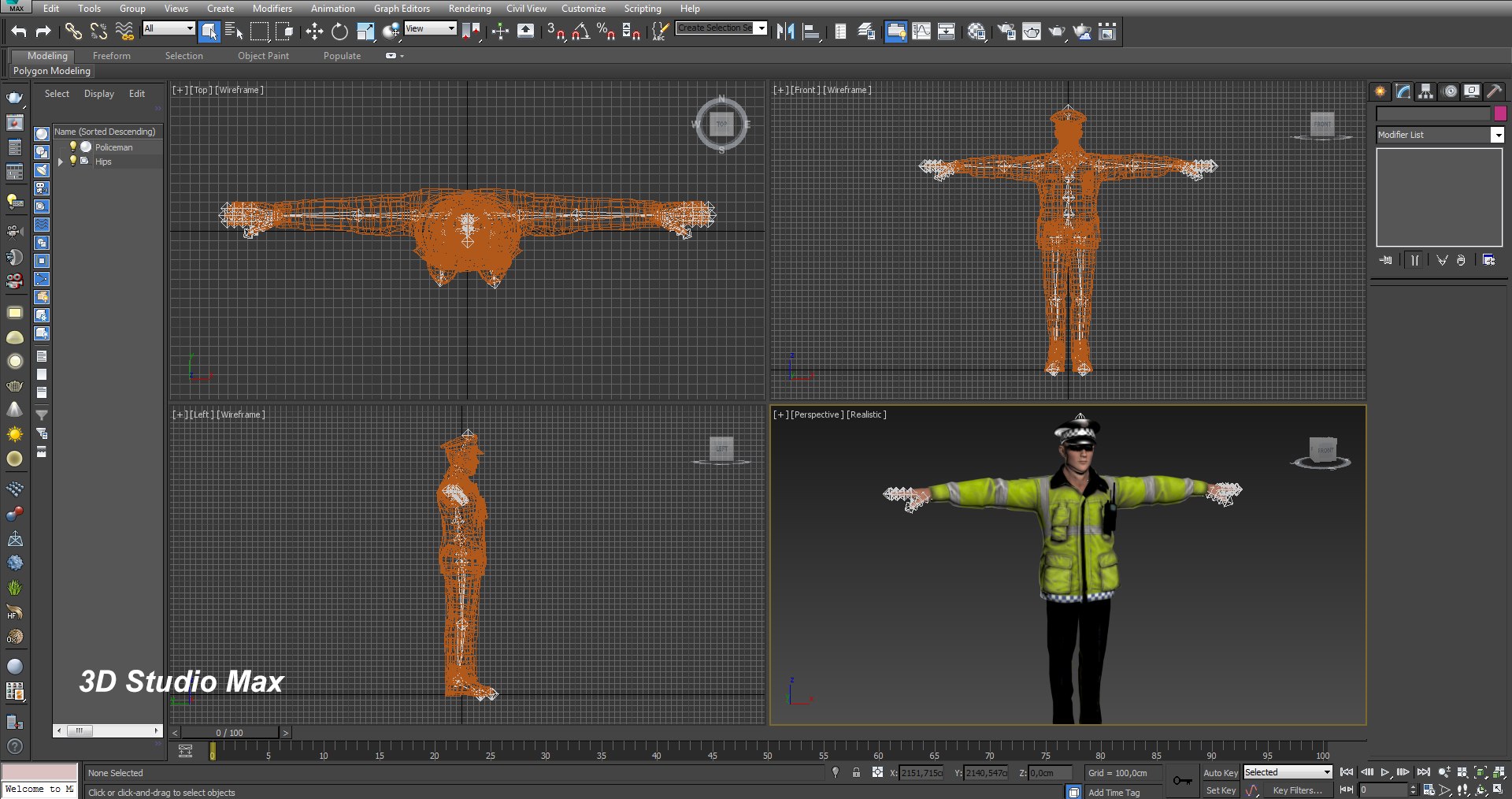 3d English Policeman Character Man