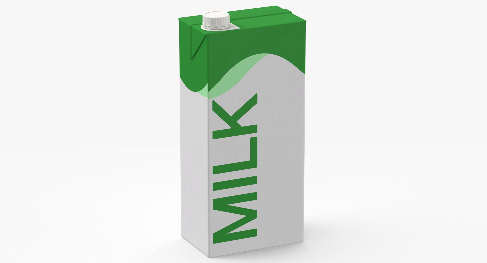 3D Milk Carton Type 02 Round Cap Blank Blue Green and Red Label ...