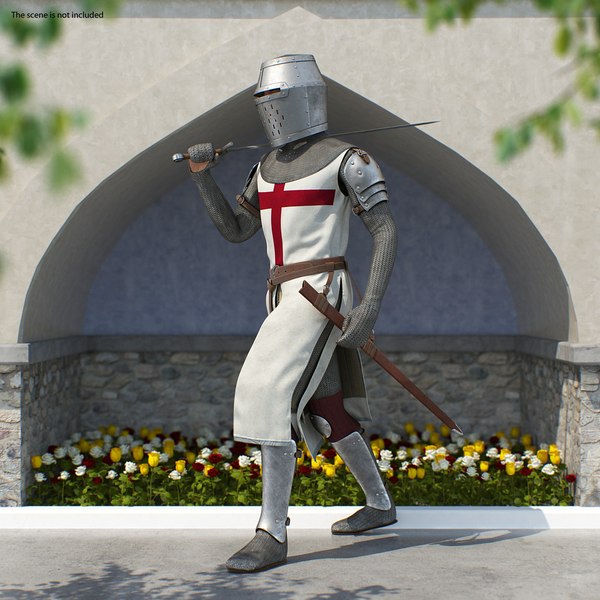 Knight templar walking pose 3D model - TurboSquid 1511645