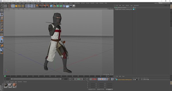 Knight templar walking pose 3D model - TurboSquid 1511645