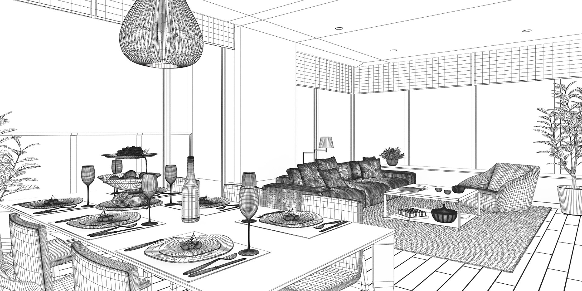 3d living room model