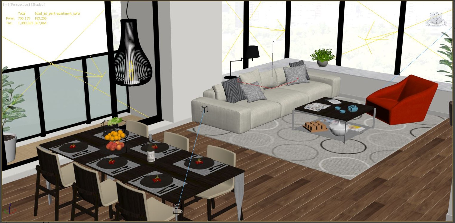 3d living room model