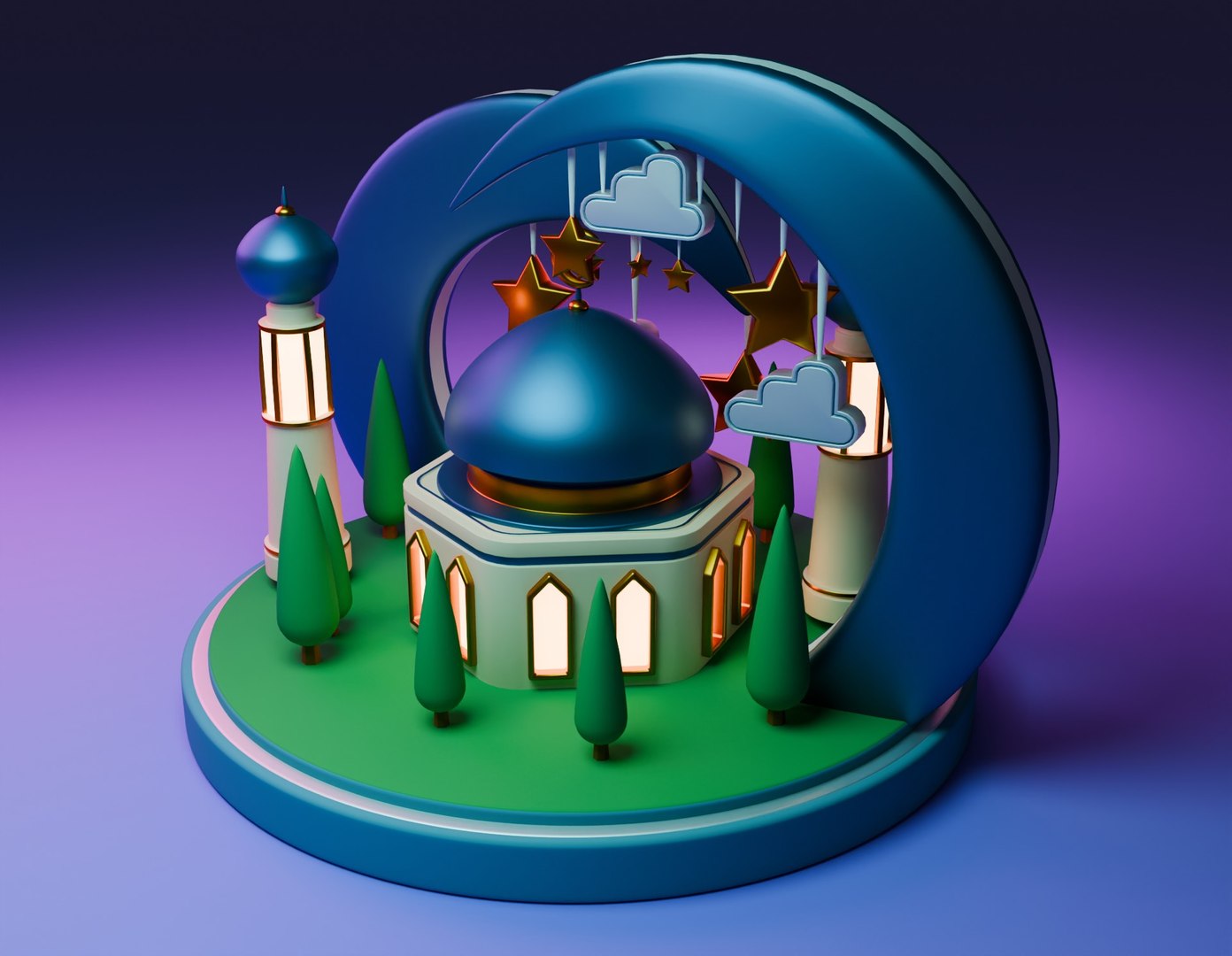 Simple 3d Ramadan Icon 3D Model - TurboSquid 2200909