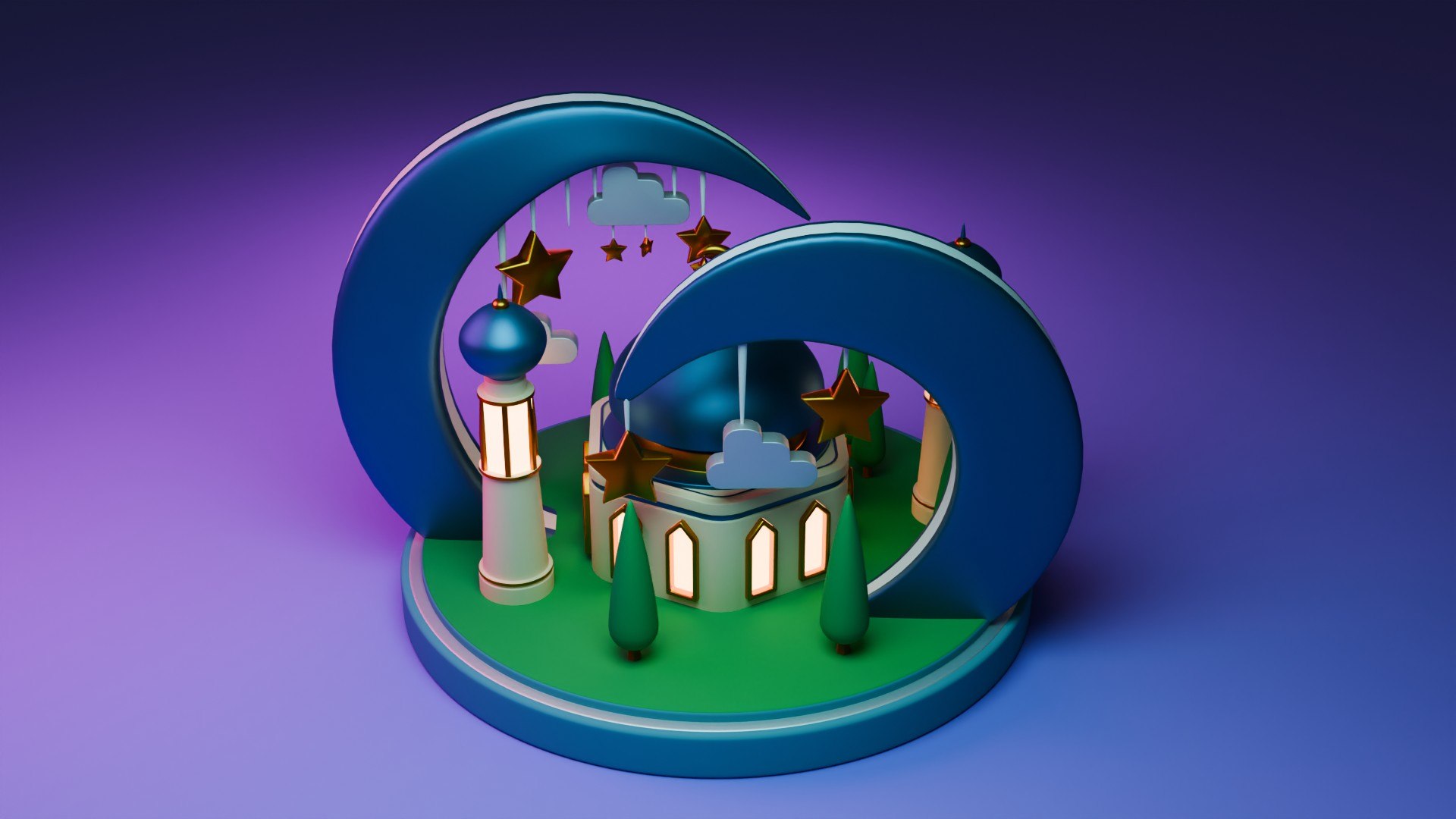 Simple 3d Stylized Ramadan Icon 3D Model - TurboSquid 2200909