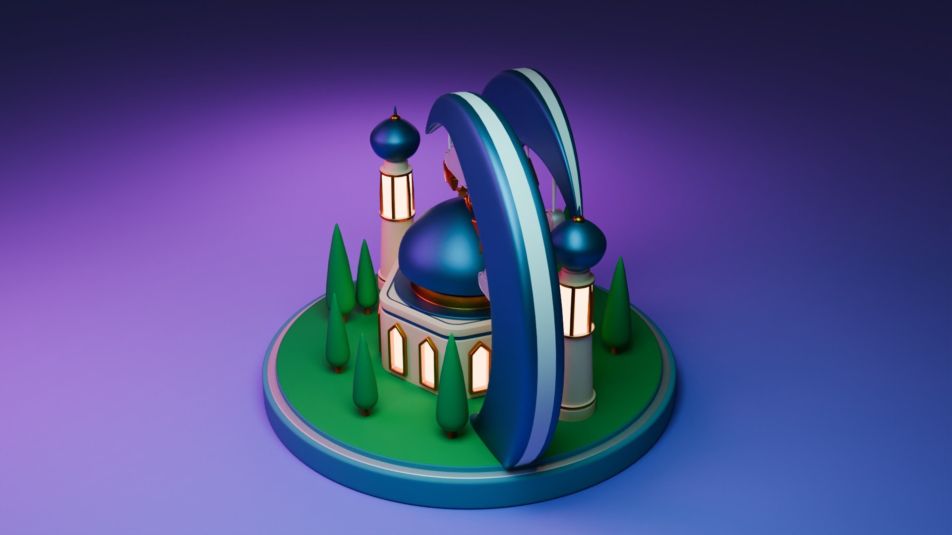 Simple 3d Ramadan Icon 3D Model - TurboSquid 2200909