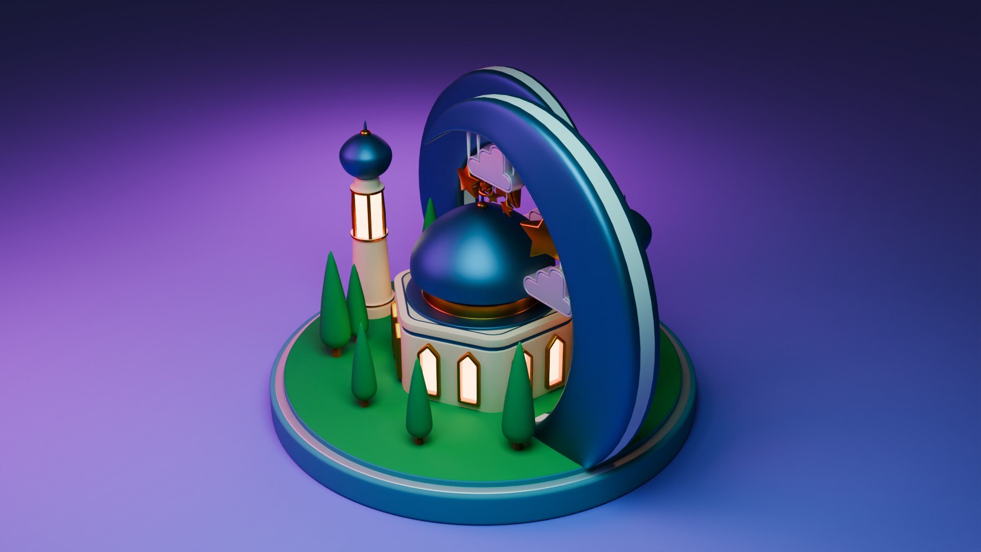 Simple 3d Ramadan Icon 3D Model - TurboSquid 2200909