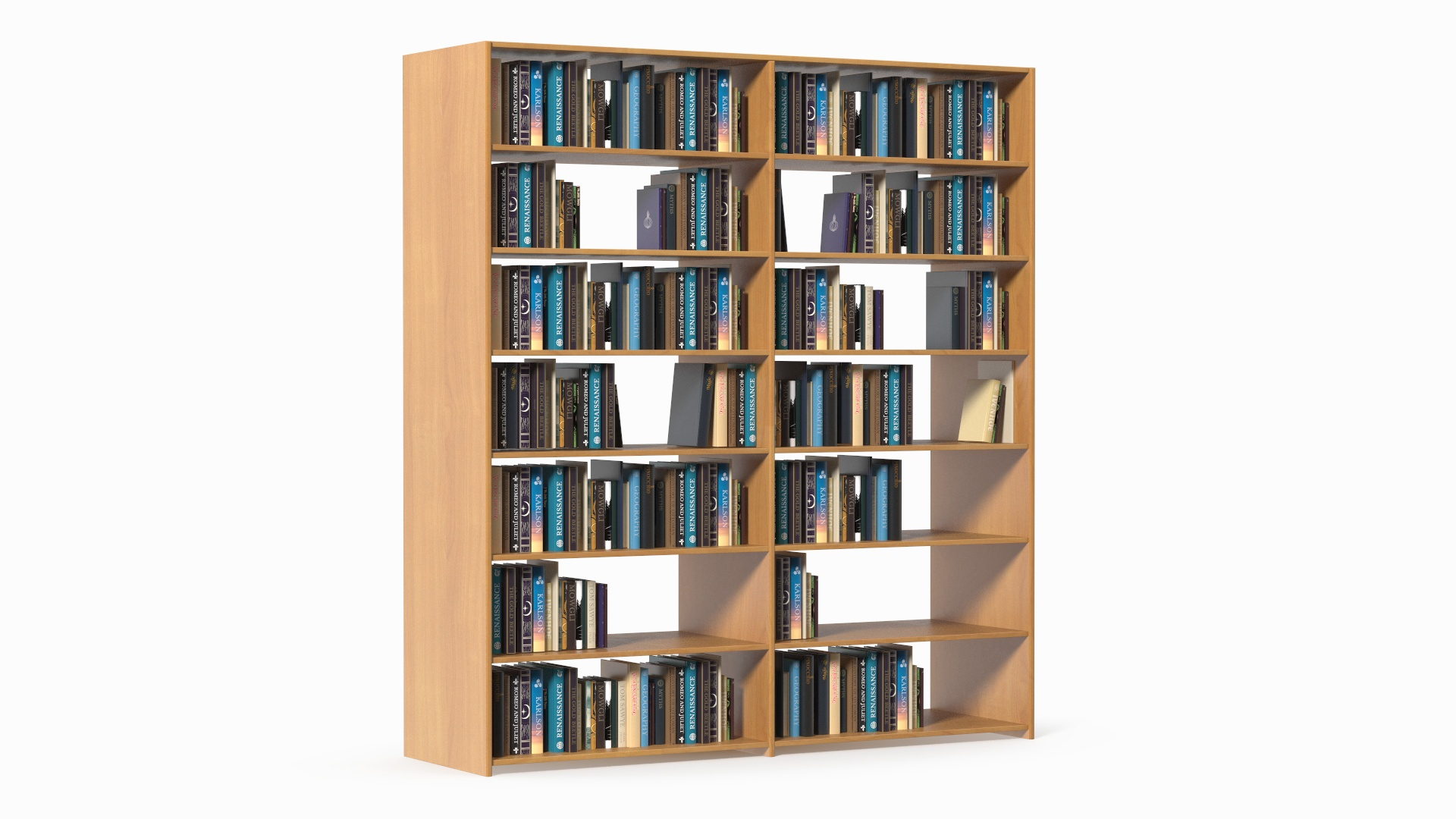 3D Bookcase With Books Model - TurboSquid 2319918
