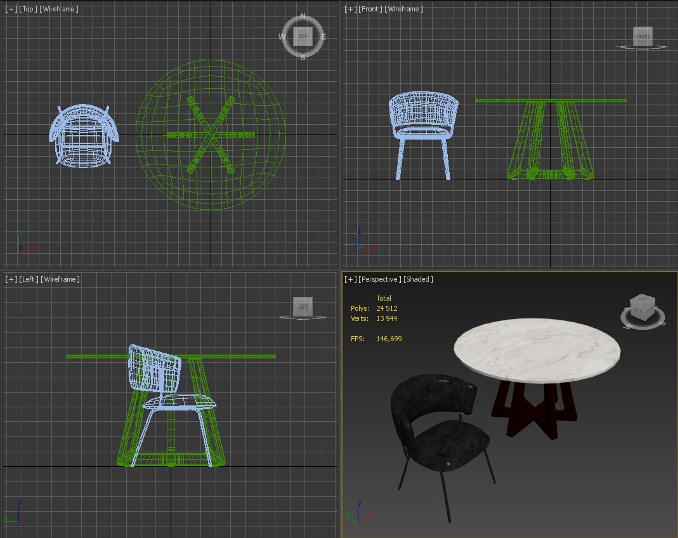 Coco Dining Table Chair 3D Model - TurboSquid 1476742