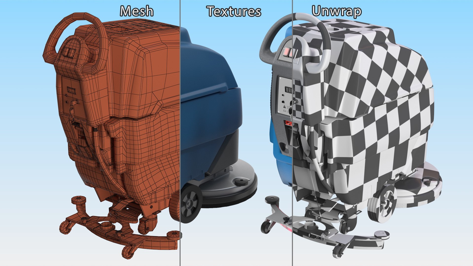 3D Automatic Floor Cleaning Machine Blue Model - TurboSquid 2223896