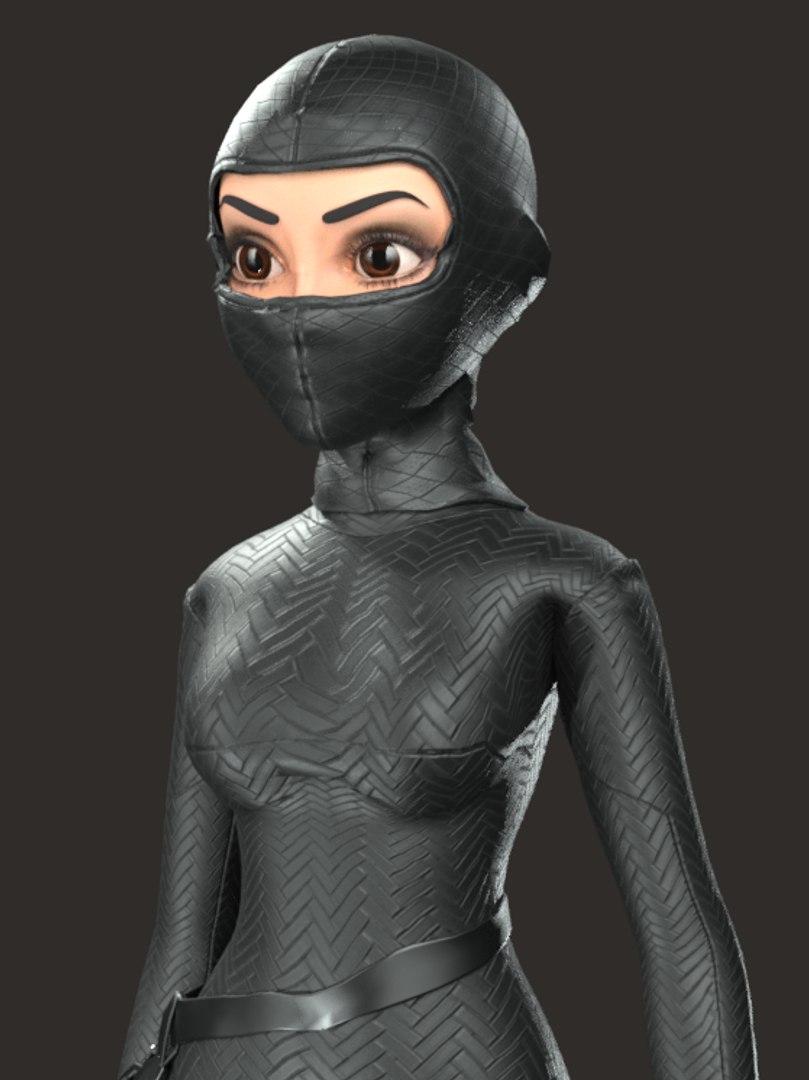 3D Cartoon Rigged Bad Girl Thief Character 3D Model - TurboSquid 2236945