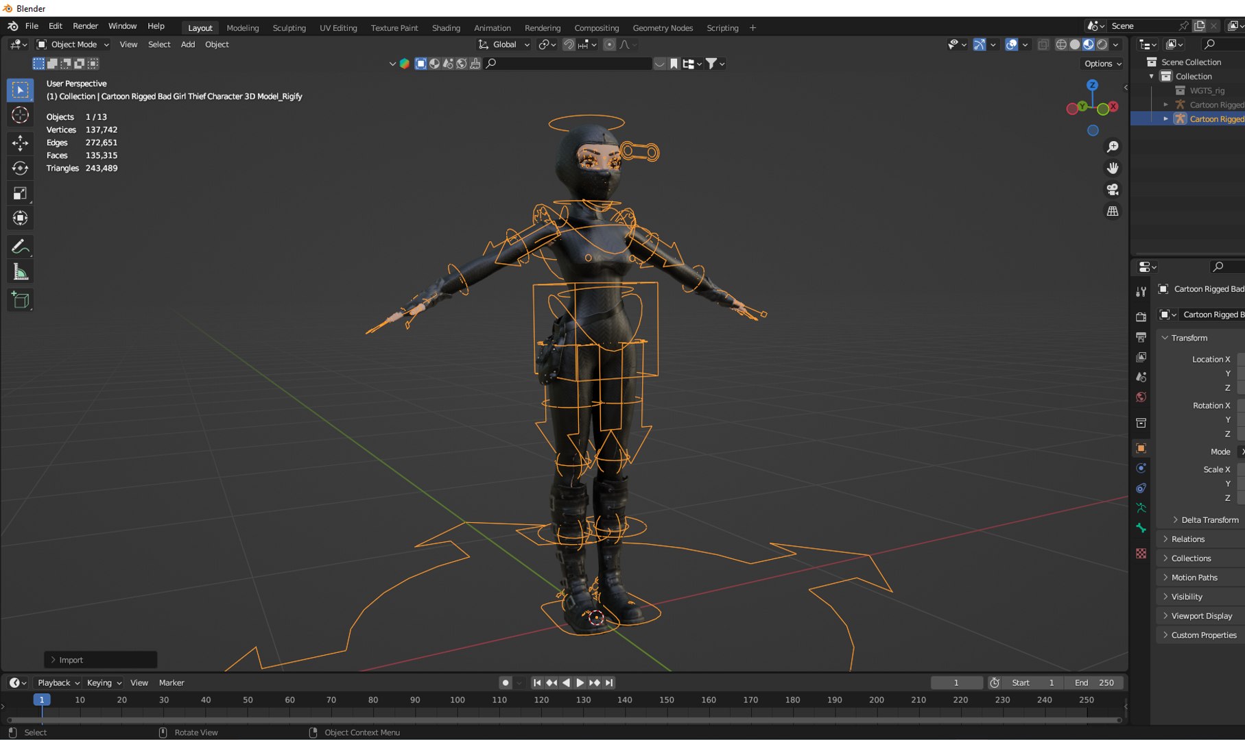 3D Cartoon Rigged Bad Girl Thief Character 3D Model - TurboSquid 2236945