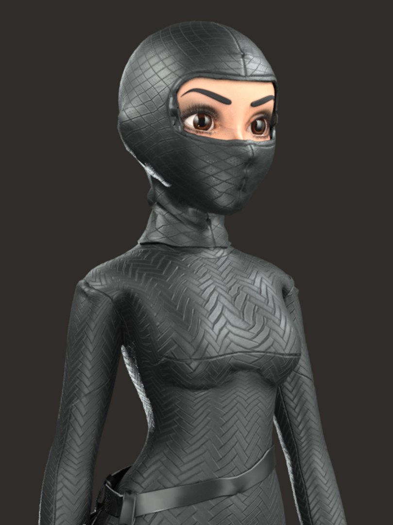 3D Cartoon Rigged Bad Girl Thief Character 3D Model - TurboSquid 2236945