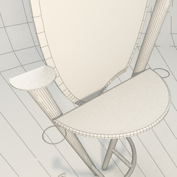 glass mirror table 3d model