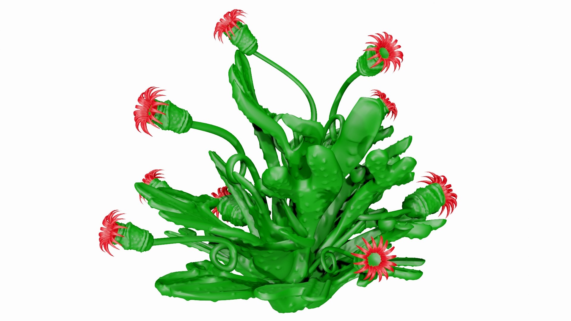 Flower Green Coral Reef with Red Flowers 3D model - TurboSquid 1820875