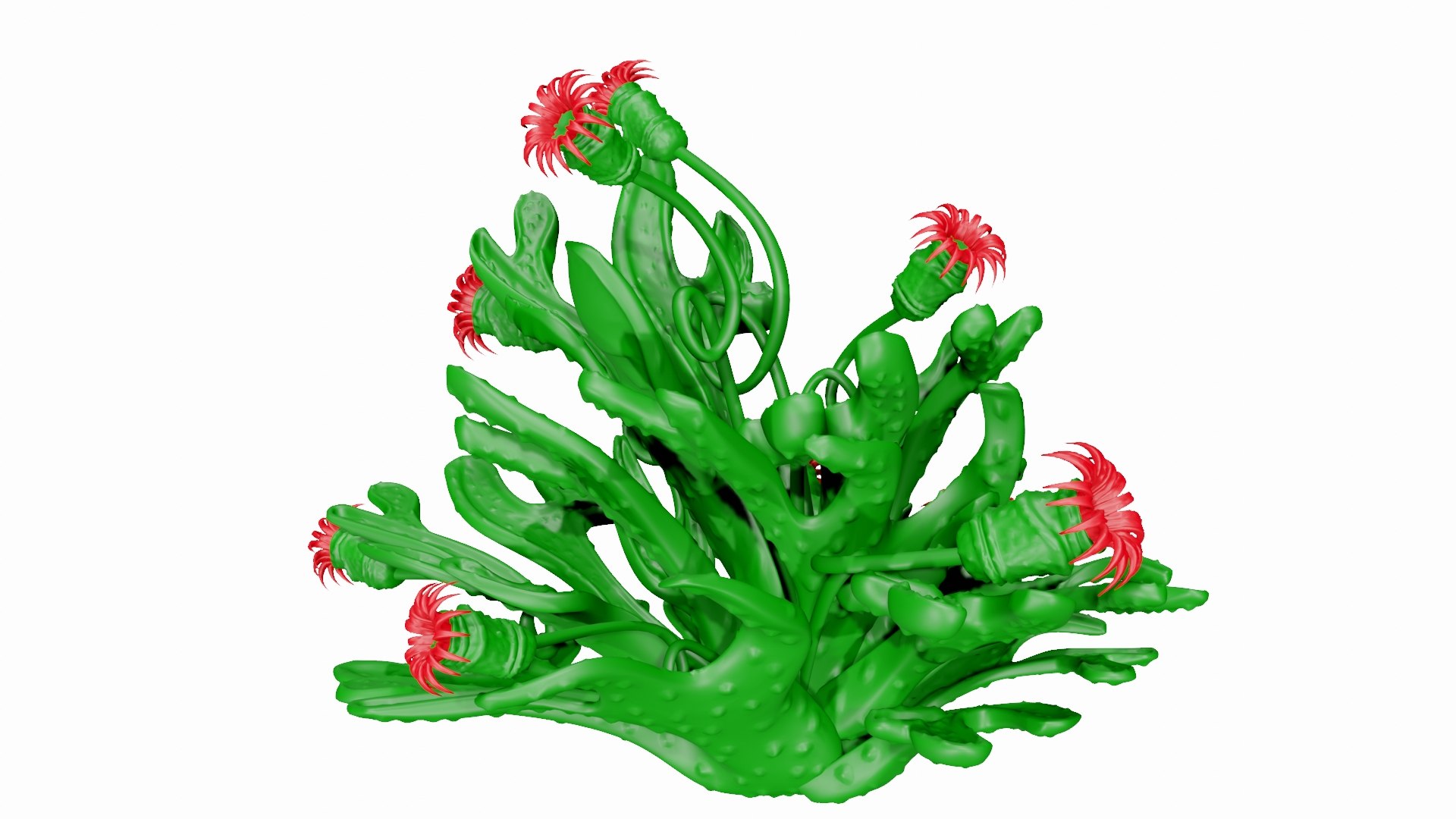 Flower Green Coral Reef with Red Flowers 3D model - TurboSquid 1820875