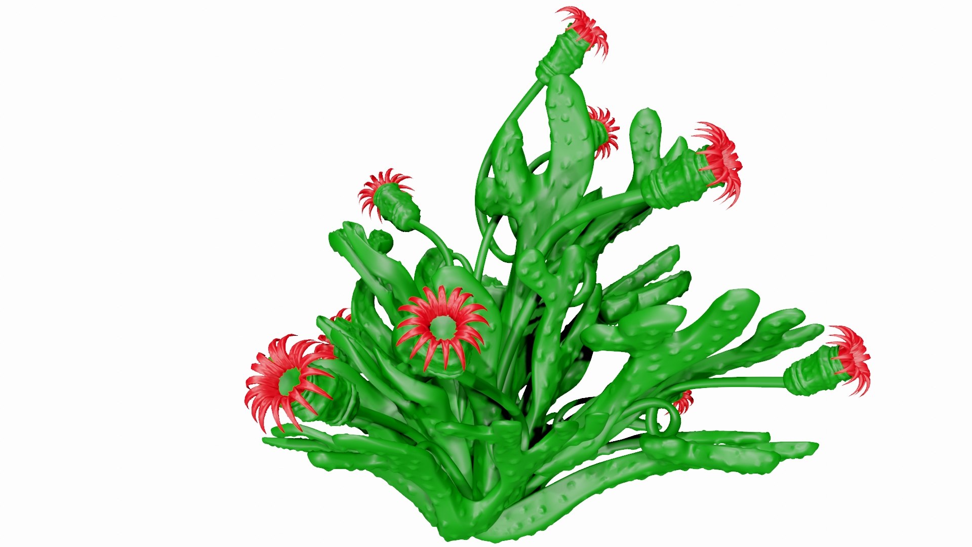 Flower Green Coral Reef with Red Flowers 3D model - TurboSquid 1820875