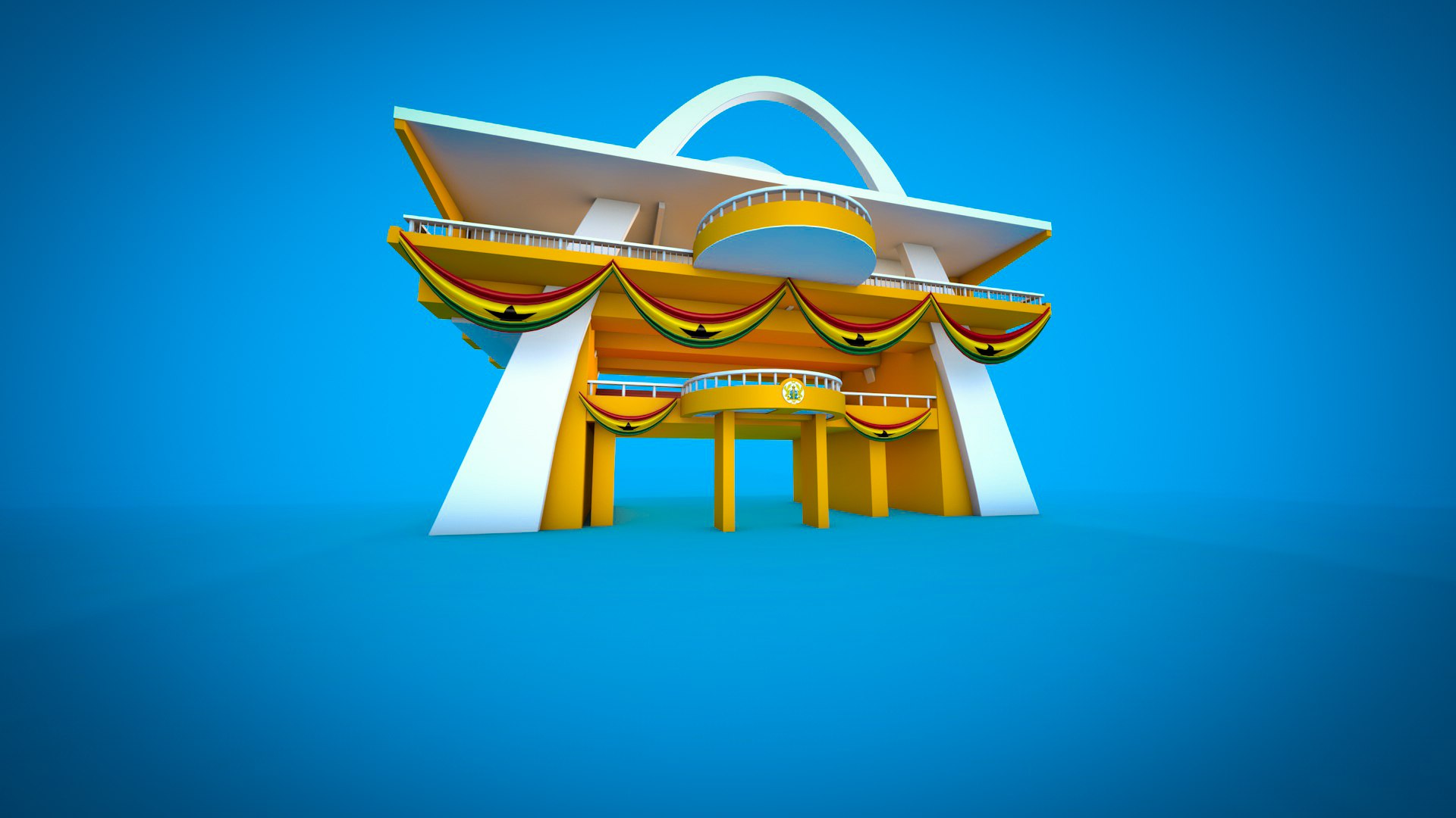 Independence Arch Ghana 3d C4d