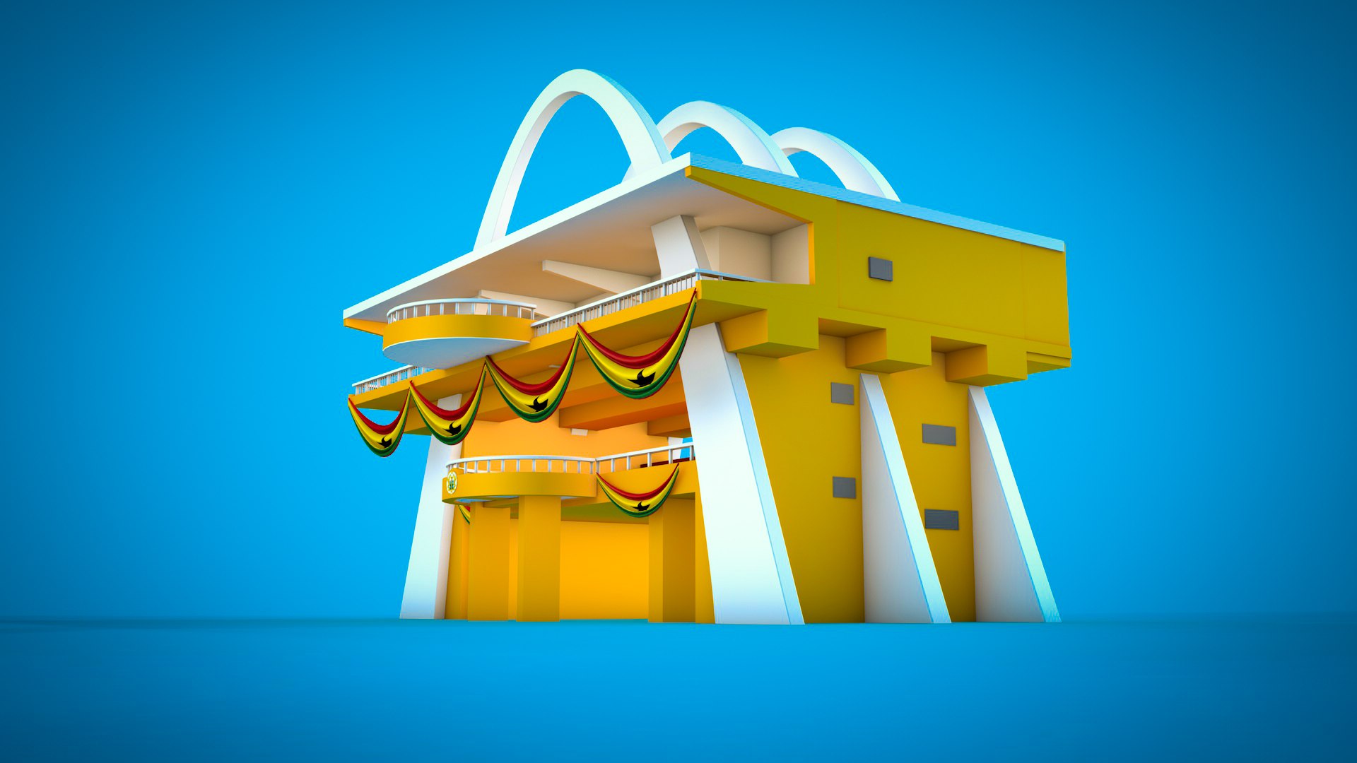 Independence Arch Ghana 3d C4d