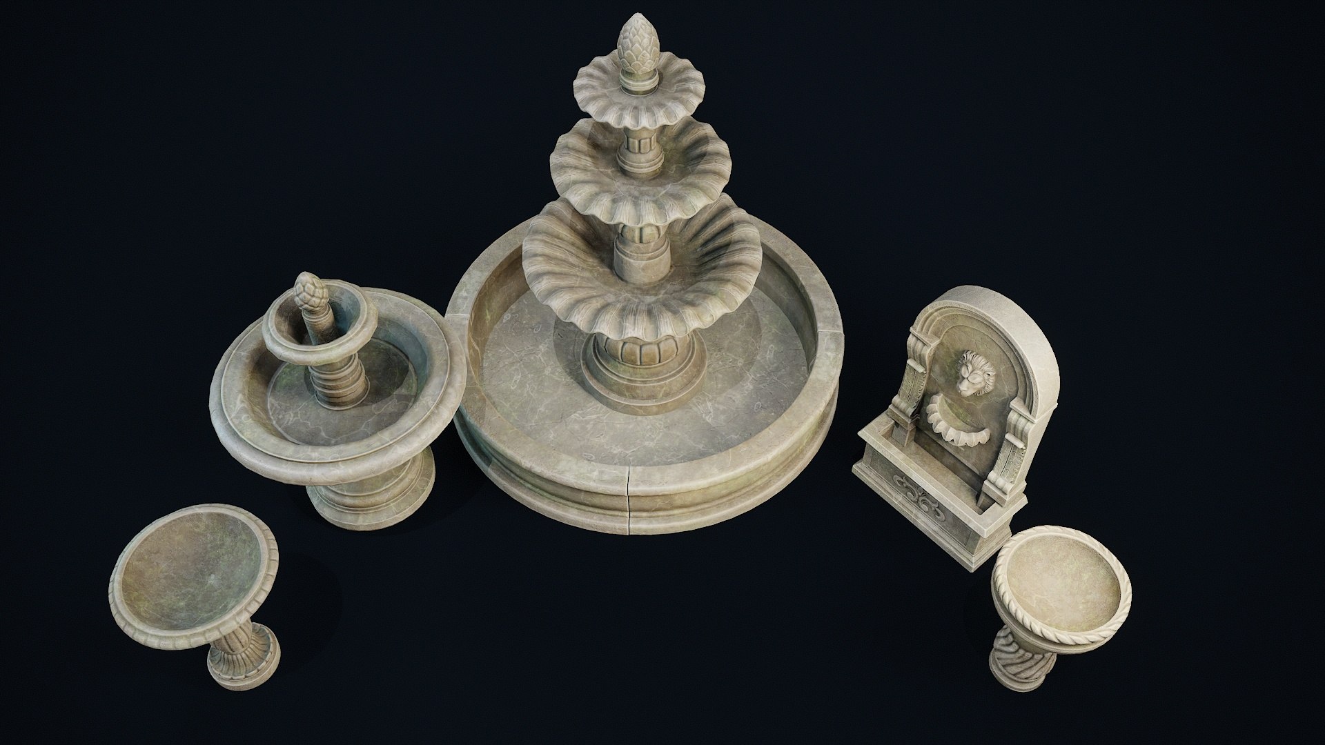 3D Model Garden Fountain Modular - TurboSquid 2518085