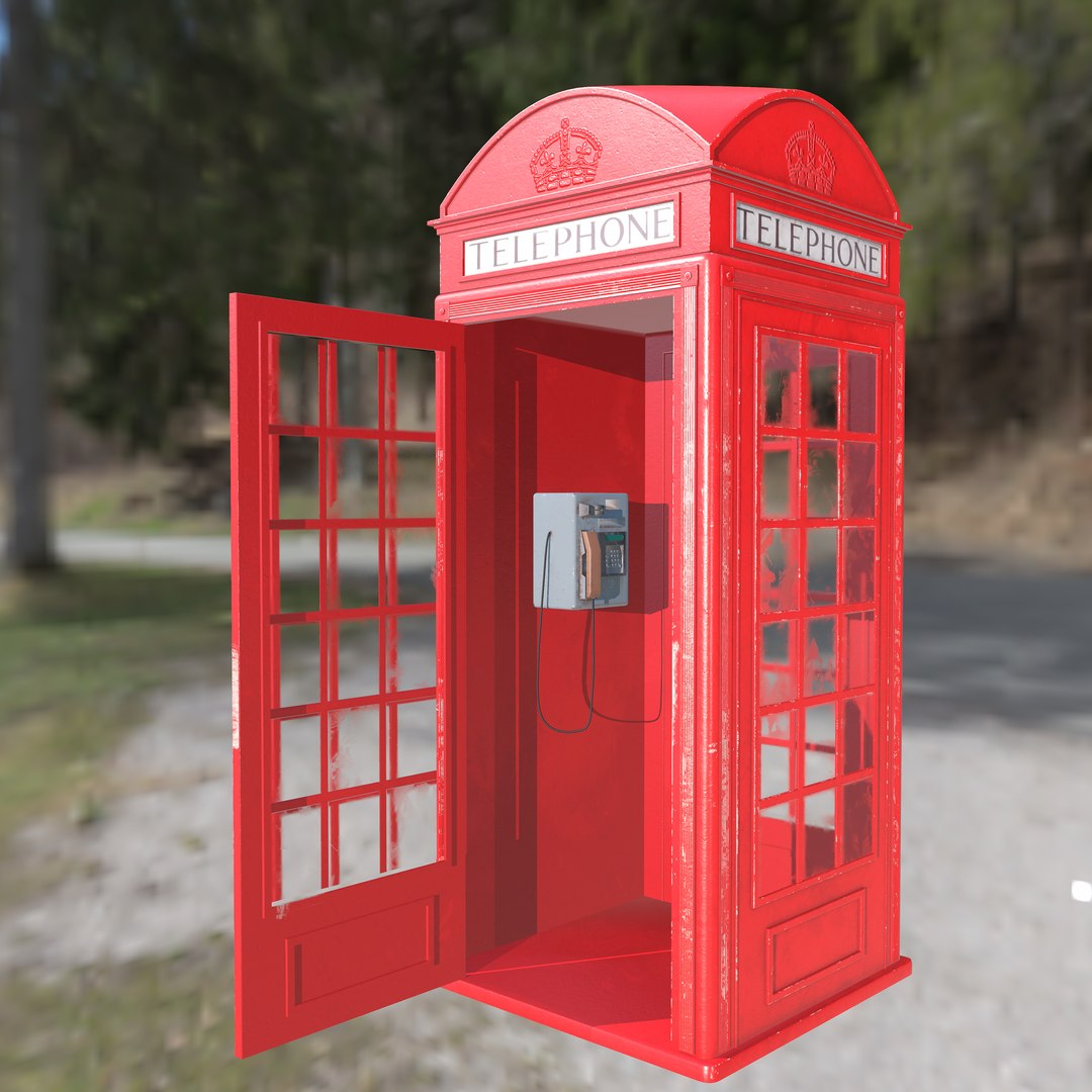 3D Model London Phone Booth Pbr - TurboSquid 1714042