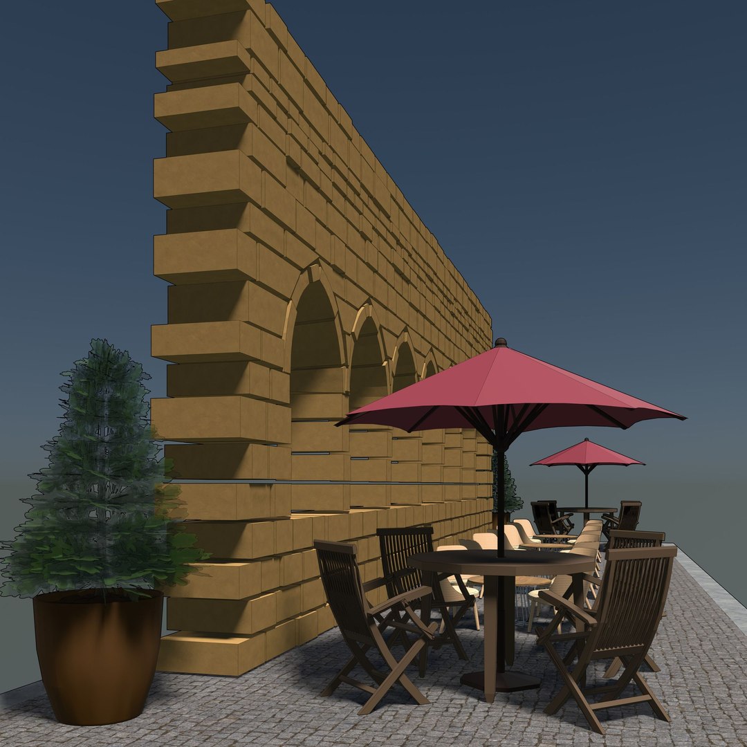 3D Outdoor Cafe 2310 Model - TurboSquid 2108198