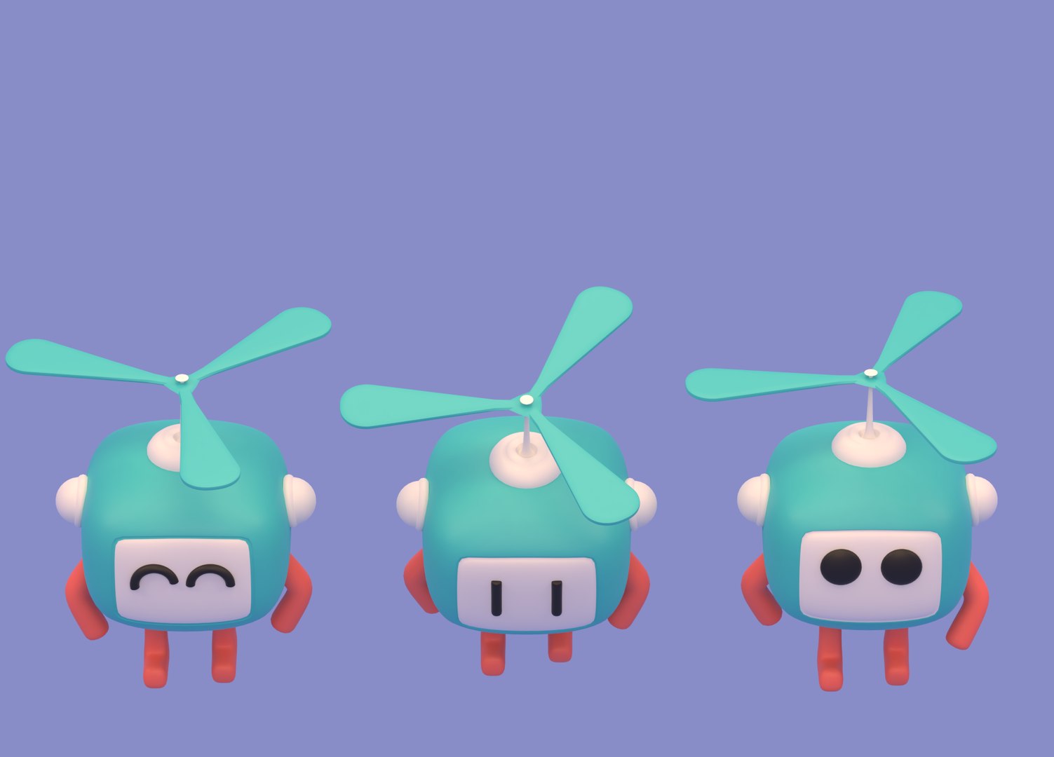 3D lovely cartoon flying robot model - TurboSquid 1590680