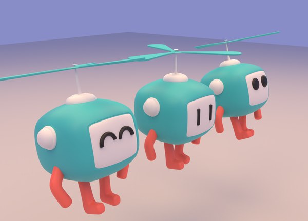 3D lovely cartoon flying robot model - TurboSquid 1590680