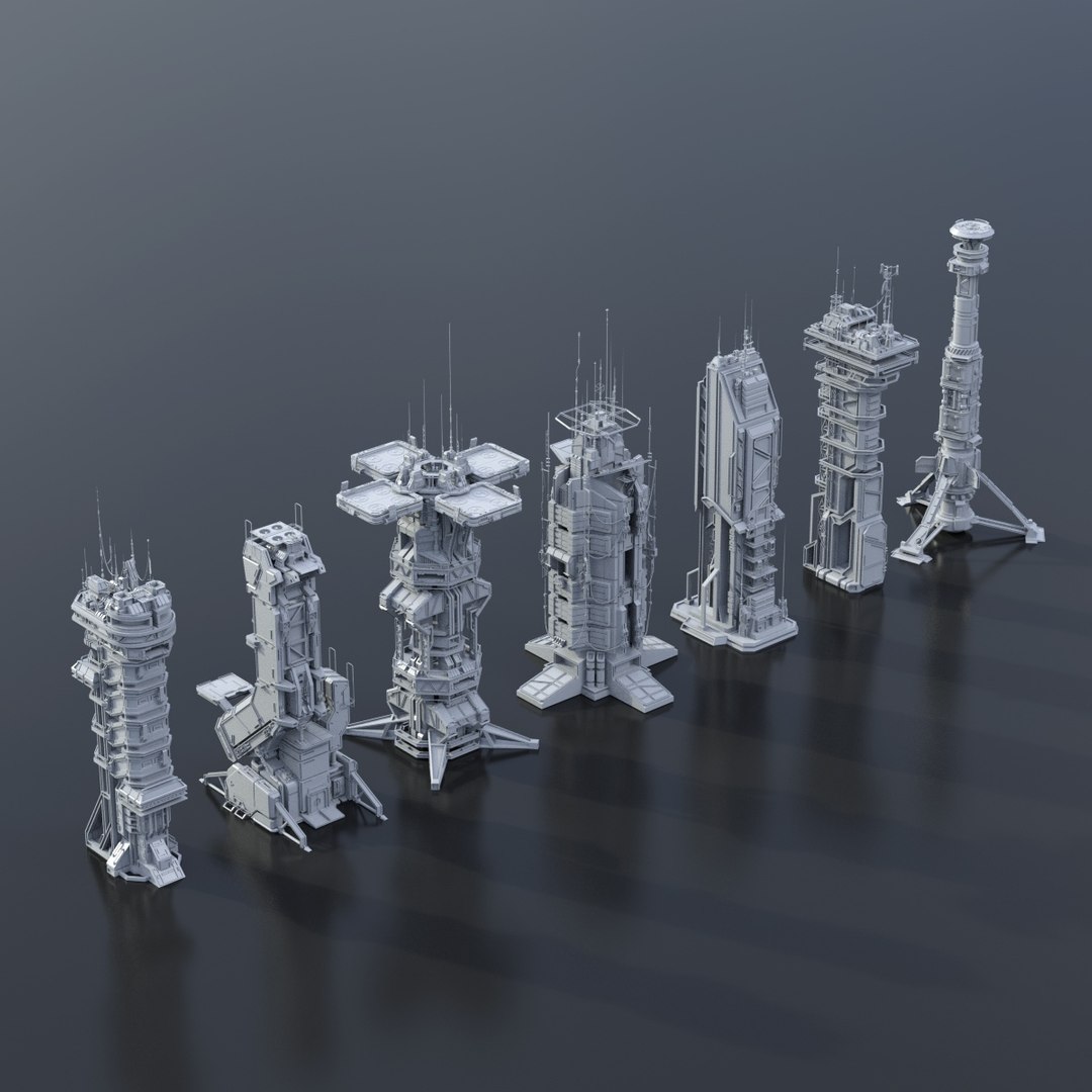 Scifi building futuristic 3D model - TurboSquid 1691645