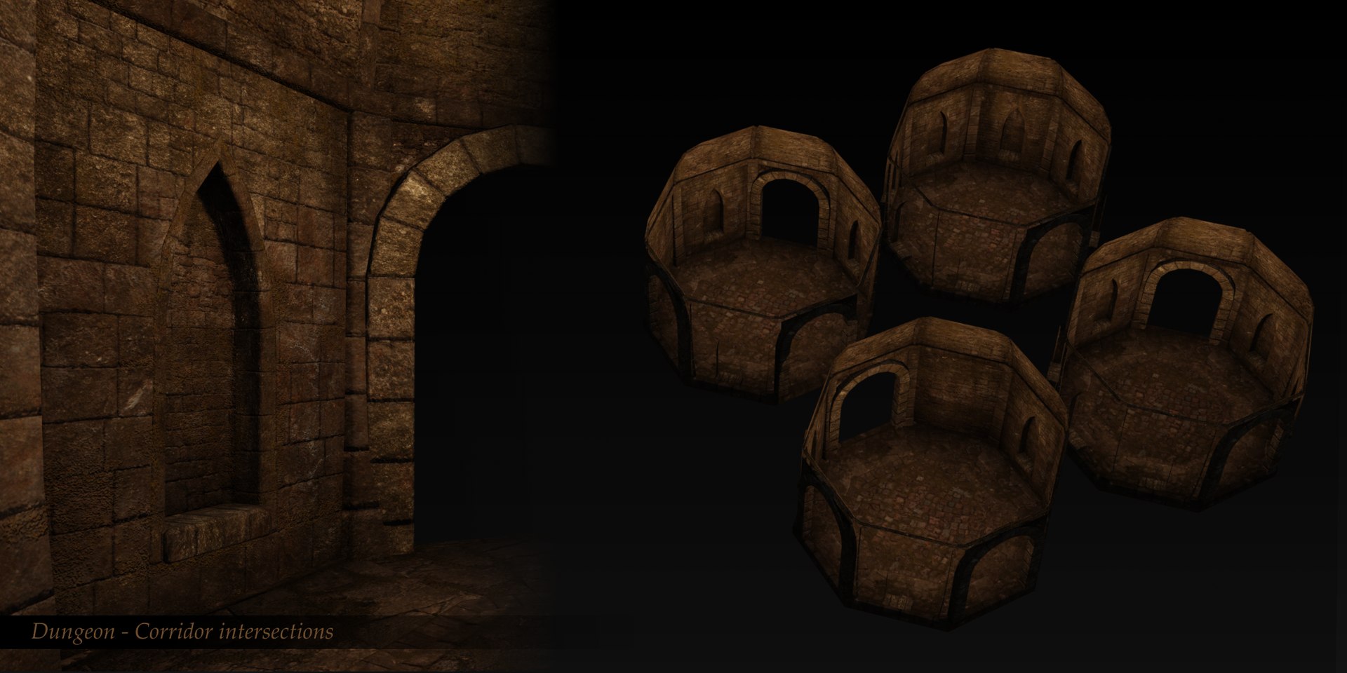 3D Dungeon Tile Set V 1 - TurboSquid 2081813